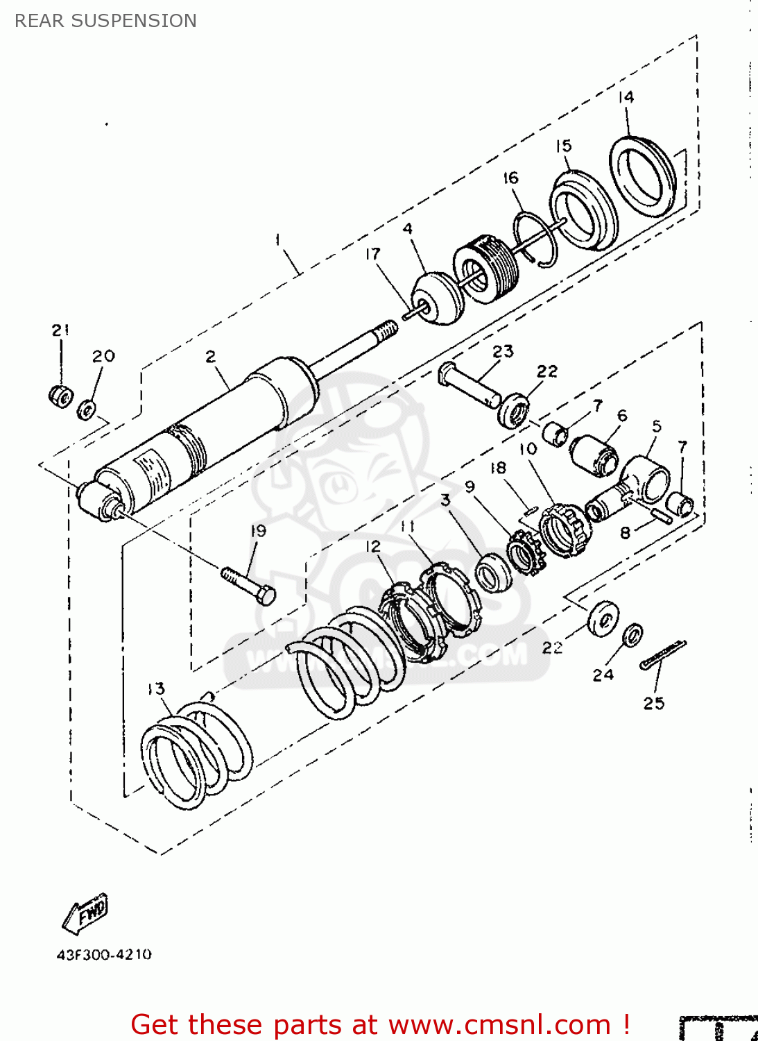 Yamaha XT600 1986 43F FRANCE 2643F-351F1 REAR SUSPENSION - buy original ...