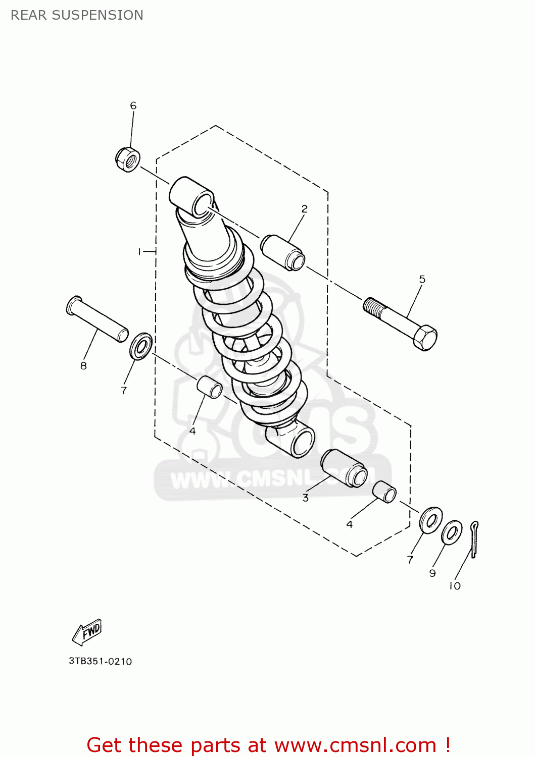Yamaha XT600E 2002 4PTB ENGLAND 1A4PT-300E1 REAR SUSPENSION - buy ...