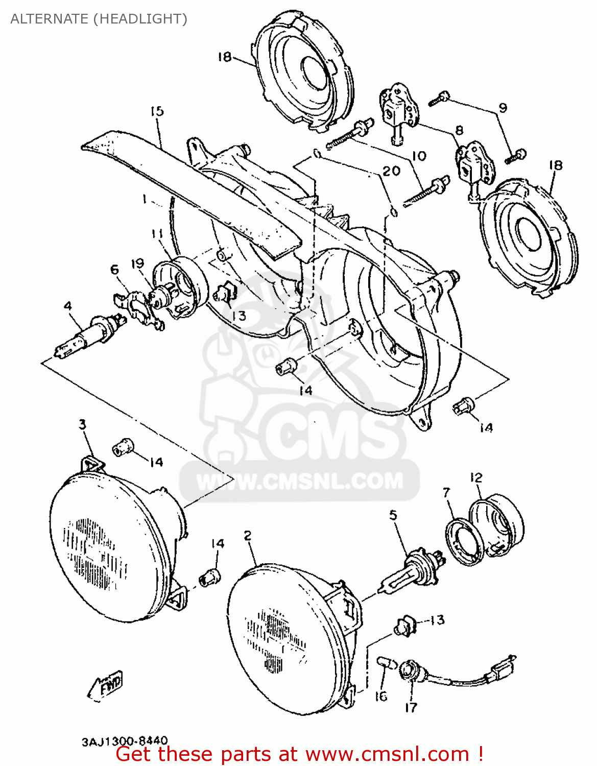 Yamaha XT600Z 1989 3AJ4 EUROPE 293AJ-300E1 ALTERNATE (HEADLIGHT) - buy ...