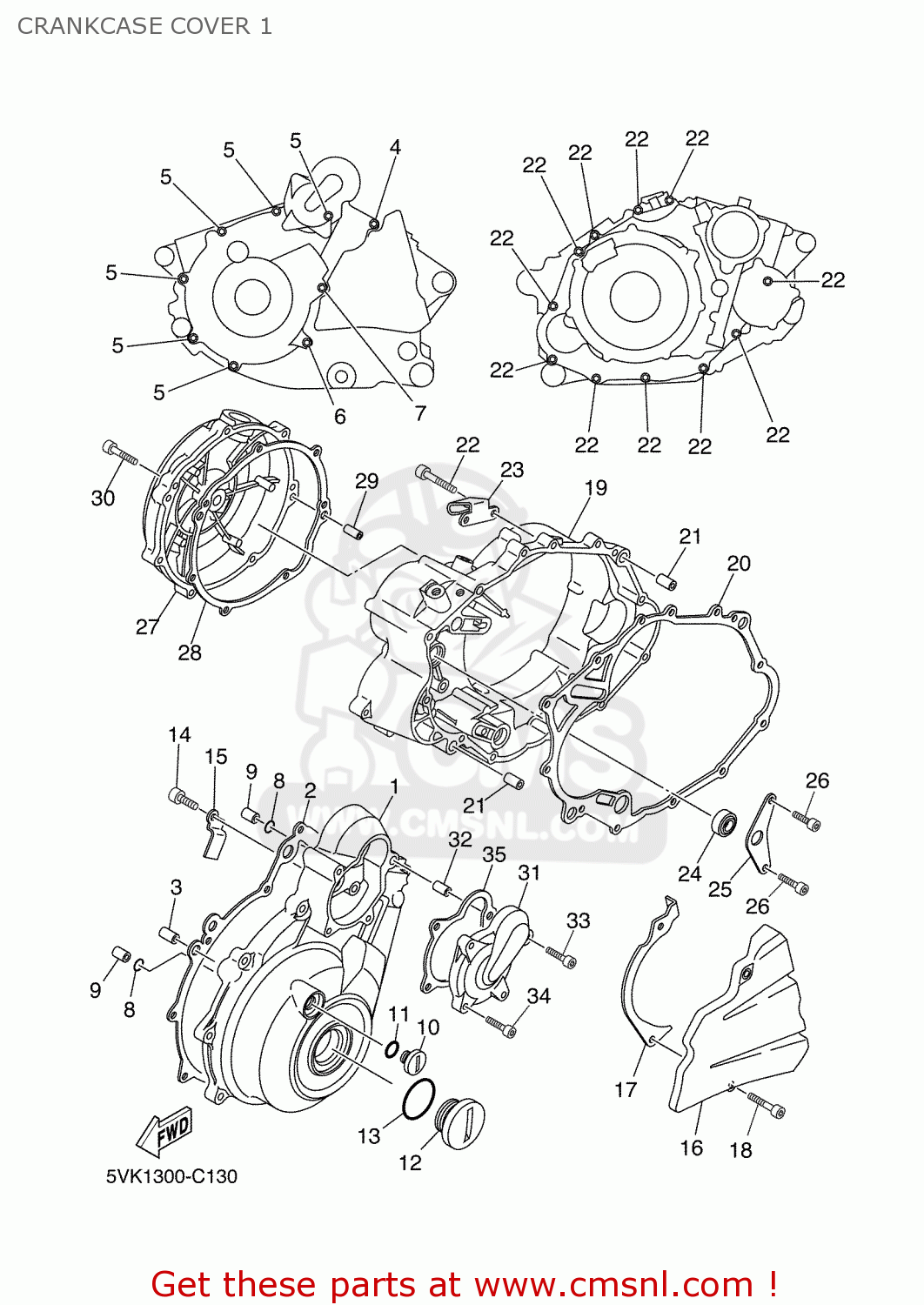 Yamaha XT660X 2004 1D21 HOLLAND 1C1D2-300G3 CRANKCASE COVER 1 - buy ...