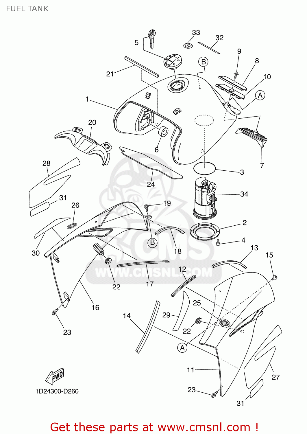 Yamaha XT660X 2005 3S71 HOLLAND 1D3S7-300G1 FUEL TANK - buy original ...