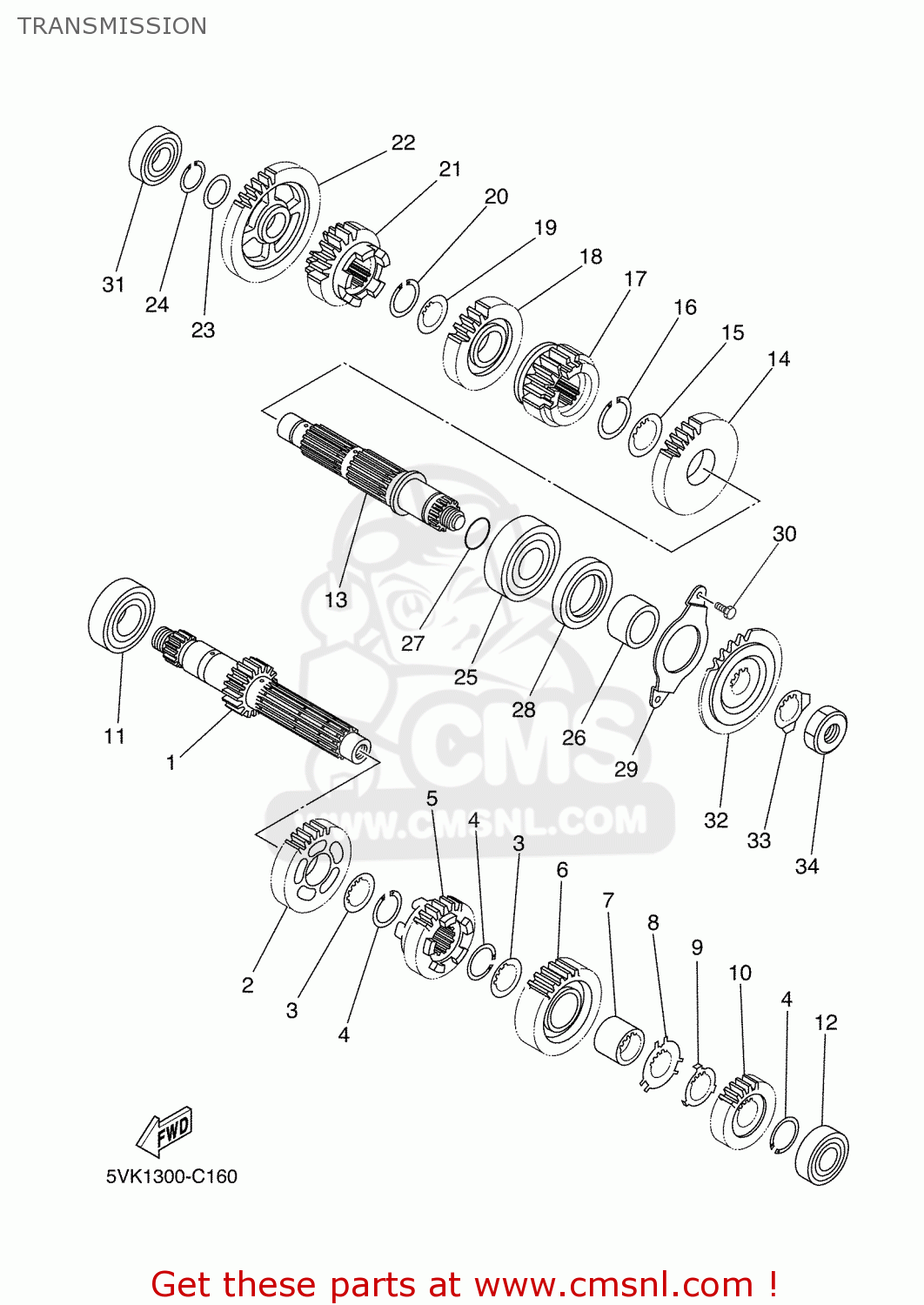 Yamaha XT660X 2006 1D26 ISRAEL 1E1D2-300F1 TRANSMISSION - buy original ...