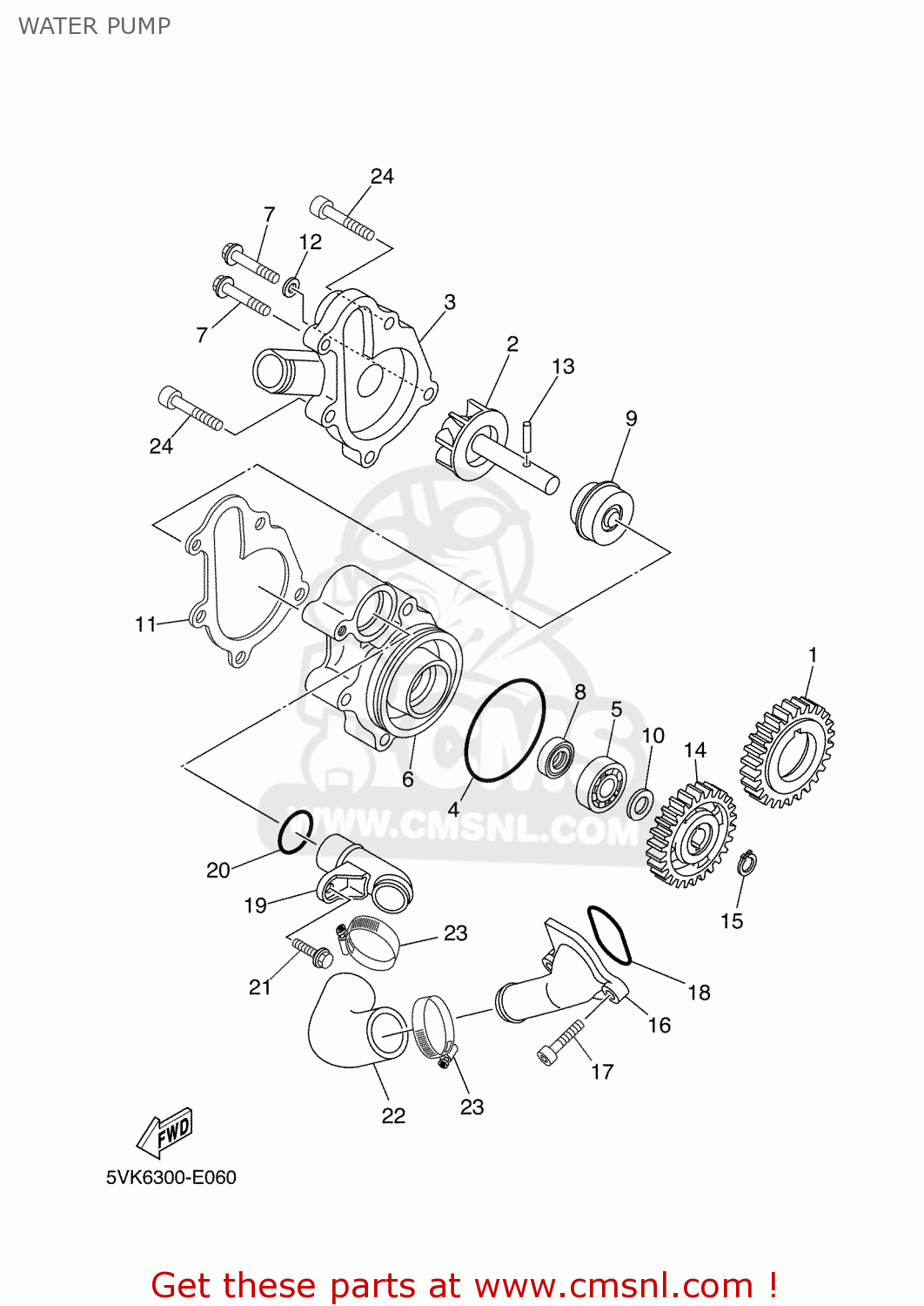 Yamaha XT660X 2006 1D26 NORWAY 1E1D2-300G1 WATER PUMP - buy original ...