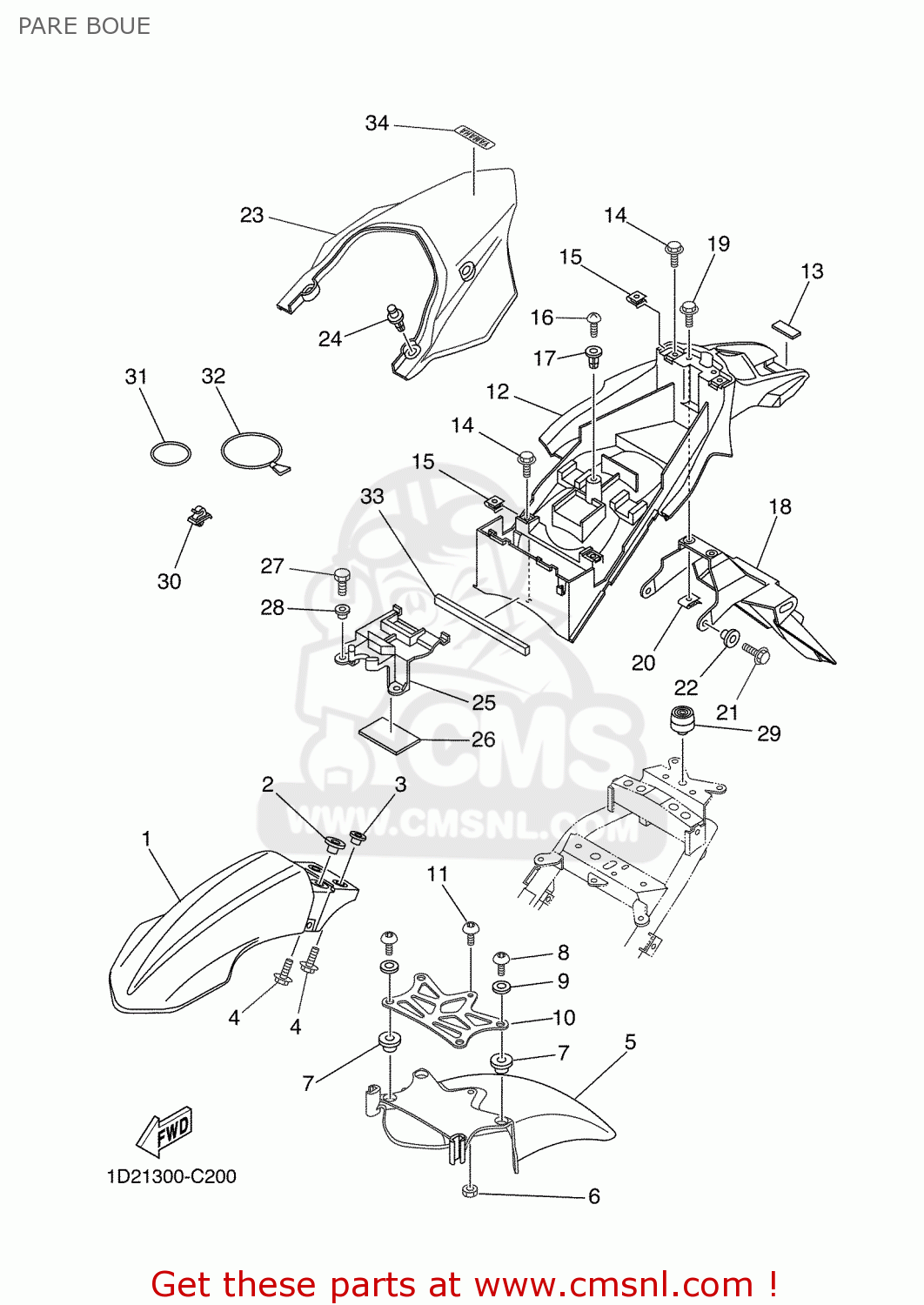 Yamaha XT660X 2006 1D26 SPAIN 1E1D2-300G1 PARE BOUE - buy original PARE ...
