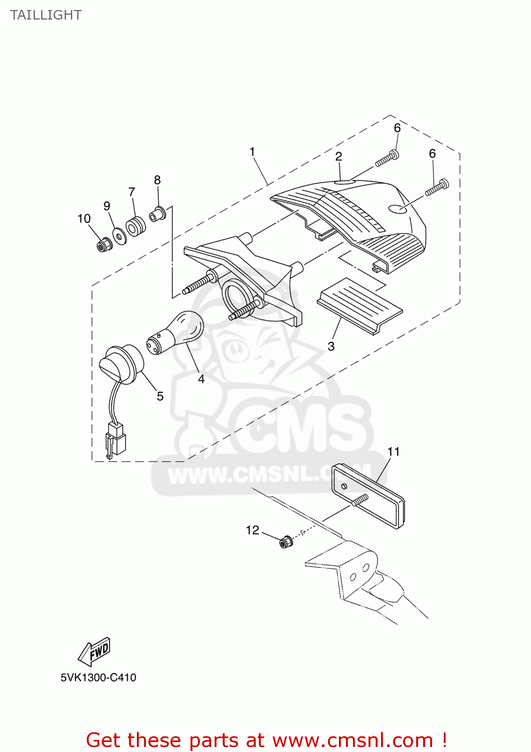 Yamaha XT660X 2006 1D26 SPAIN 1E1D2-300G1 TAILLIGHT - buy original ...