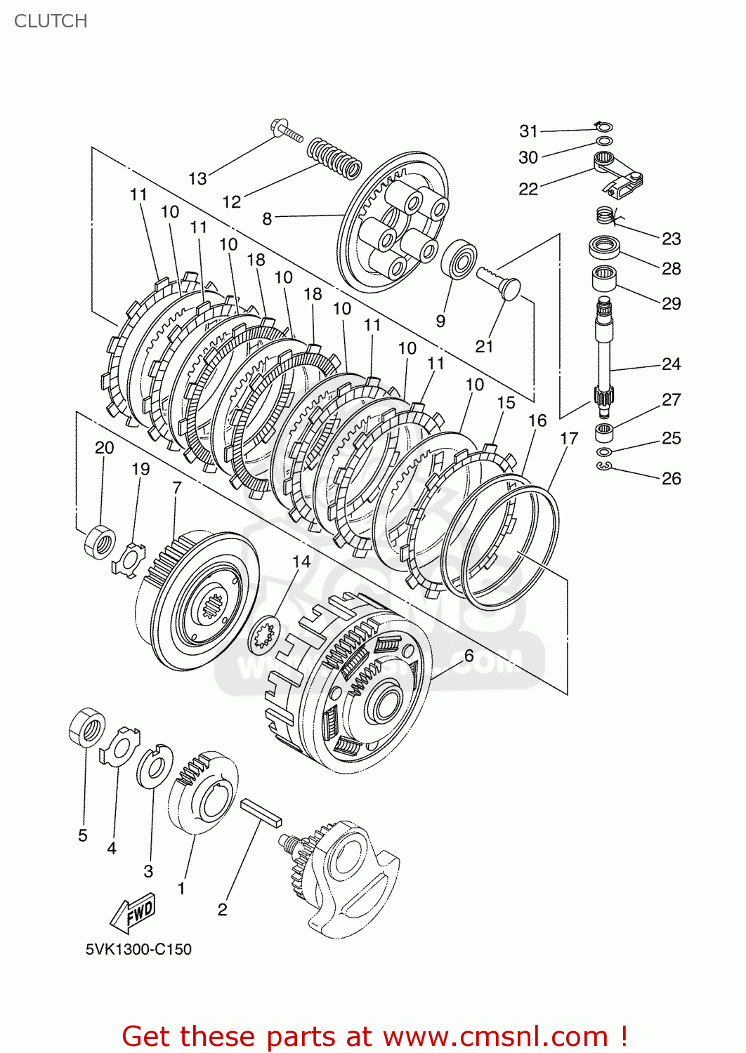 Yamaha XT660X 2006 1D26 SWEDEN 1E1D2-300E1 CLUTCH - buy original CLUTCH ...