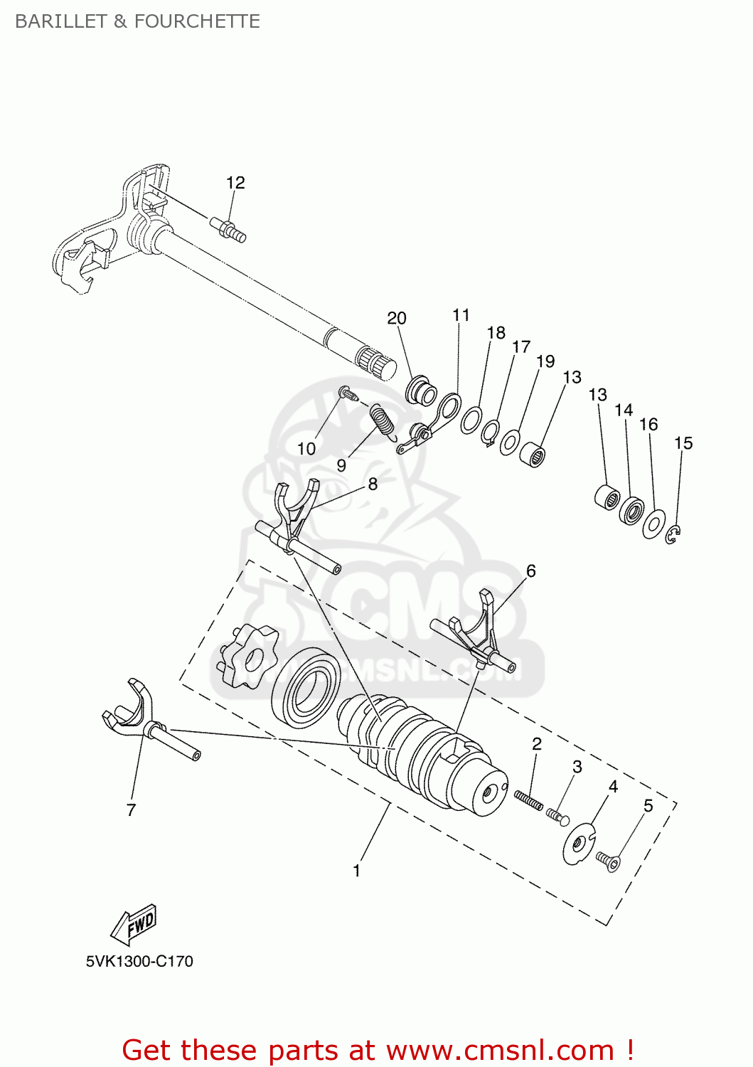 Yamaha XT660X 2006 1D26 SWEDEN 1E1D2-300S1 BARILLET & FOURCHETTE - buy ...