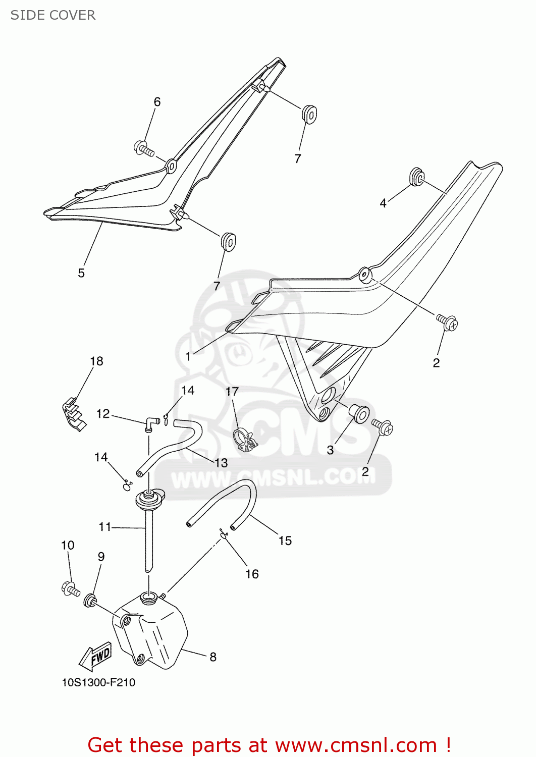 Yamaha XT660X 2007 10S1 GREECE 1F10S-300E1 SIDE COVER - buy original ...