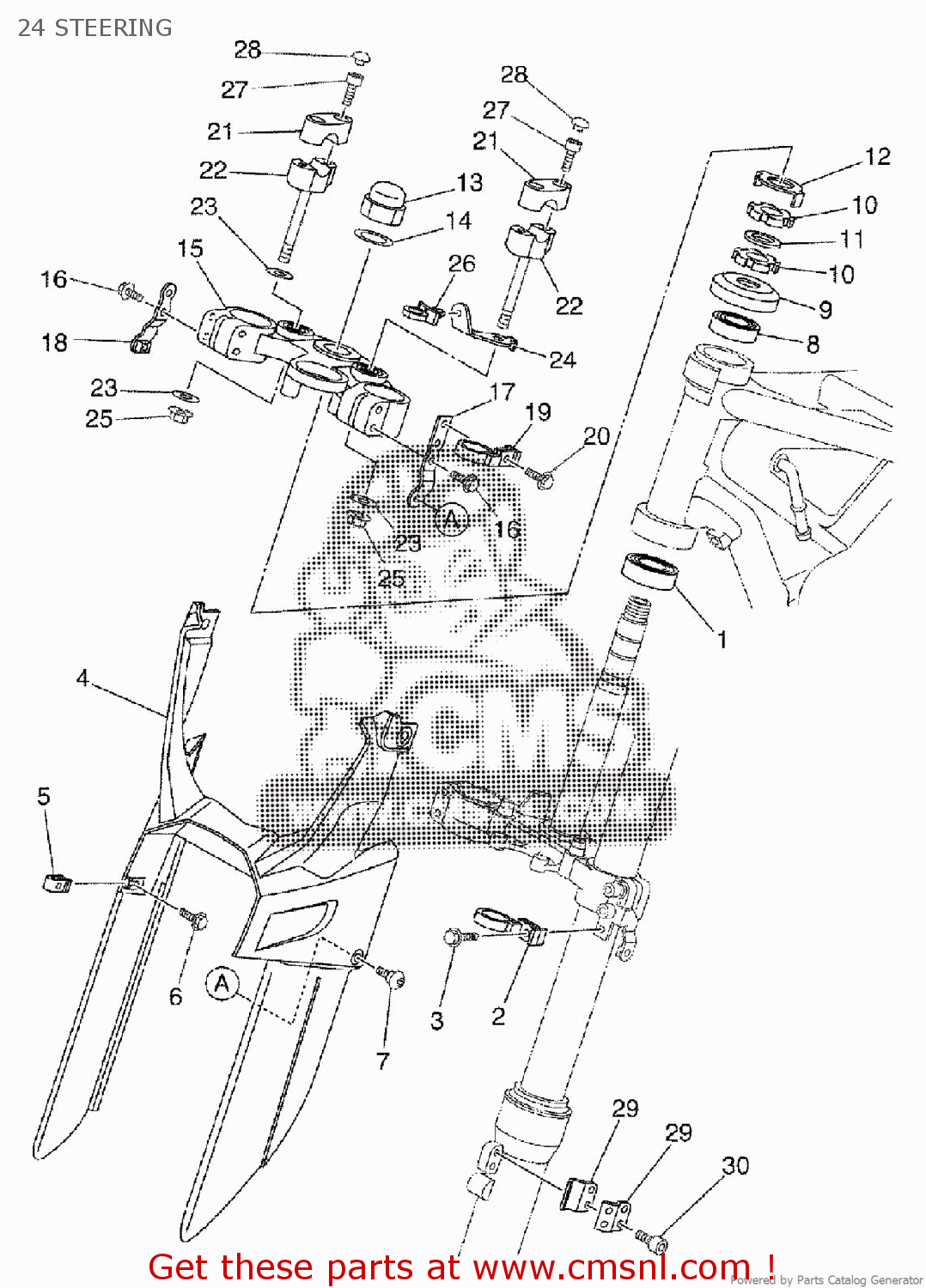Yamaha XT660X 2009 10S5 EUROPE 1H10S-300E1 24 STEERING - buy original ...