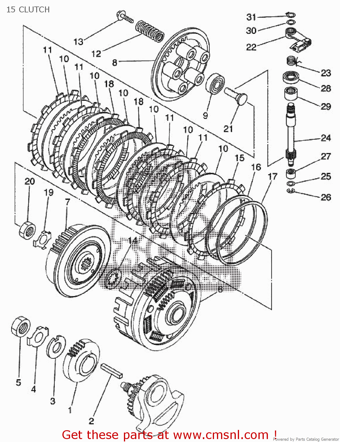 Yamaha XT660X 2014 10SC EUROPE 1N10S-300E2 15 CLUTCH - buy original 15 ...