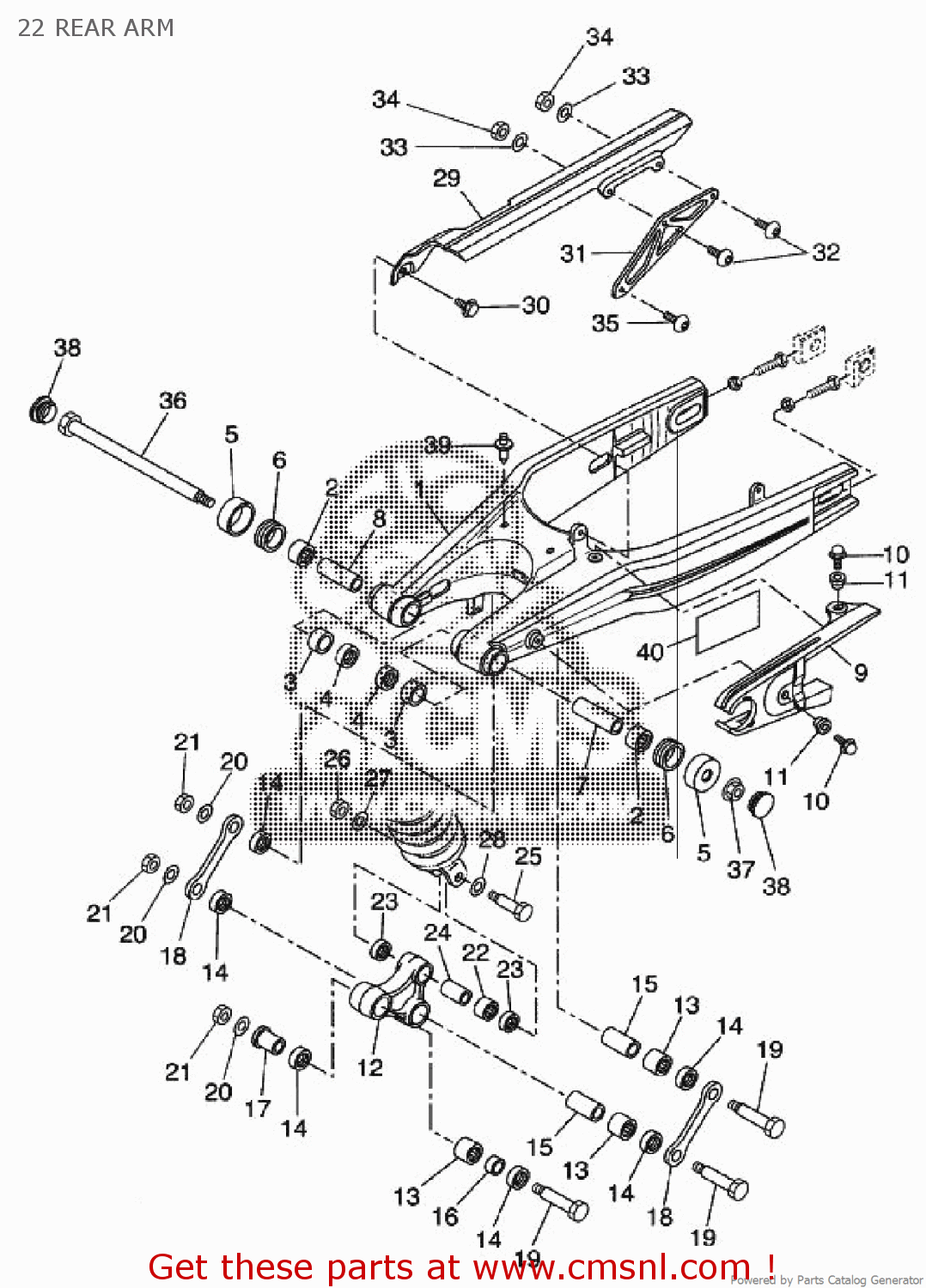Yamaha XT660X 2014 10SC EUROPE 1N10S-300E2 22 REAR ARM - buy original ...