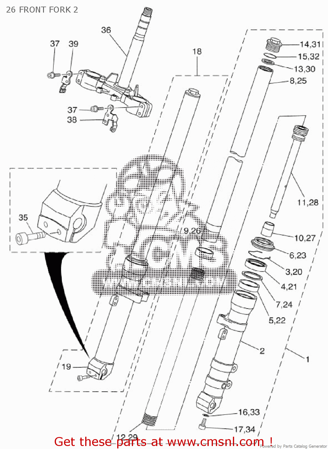 Yamaha XT660X 2014 10SC EUROPE 1N10S-300E2 26 FRONT FORK 2 - buy ...