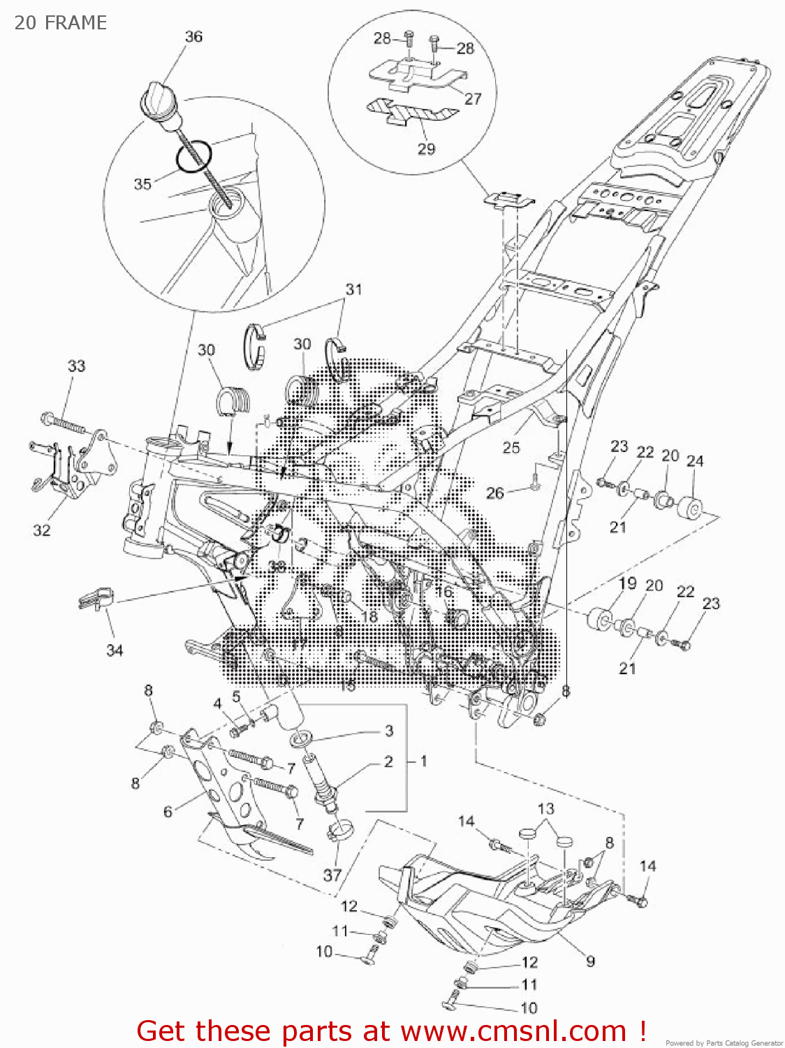 Yamaha XT660Z 2009 11D2 EUROPE TENERE 1H11D-300E1 20 FRAME - buy ...