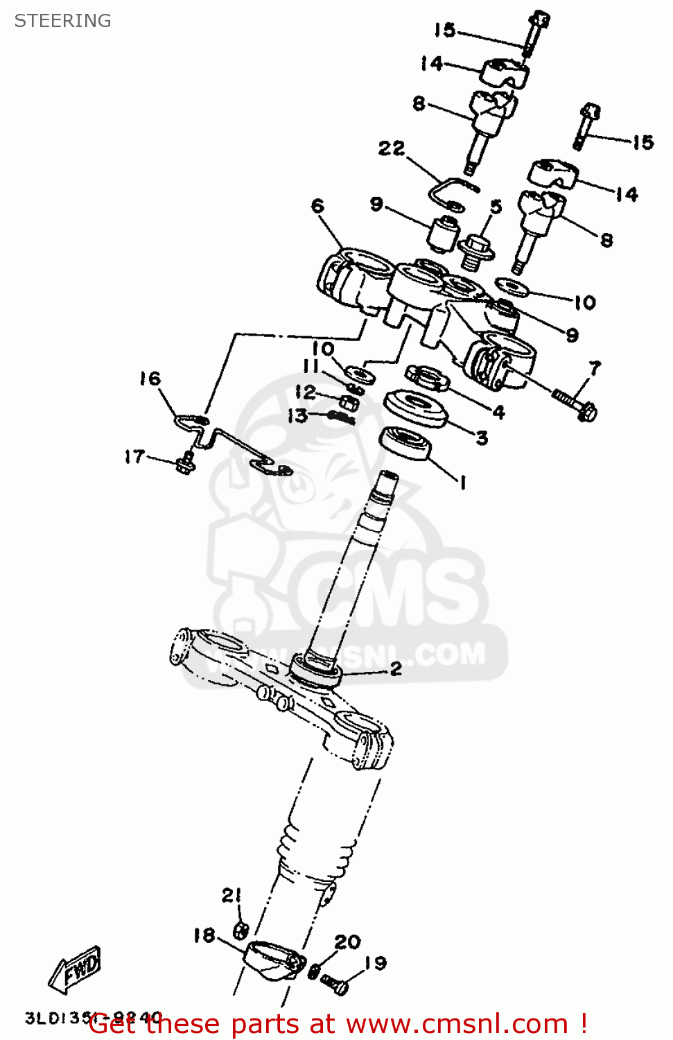Yamaha XTZ750 (37KW) 1991 3WM2 GERMANY 213LD-332G2 STEERING - buy ...
