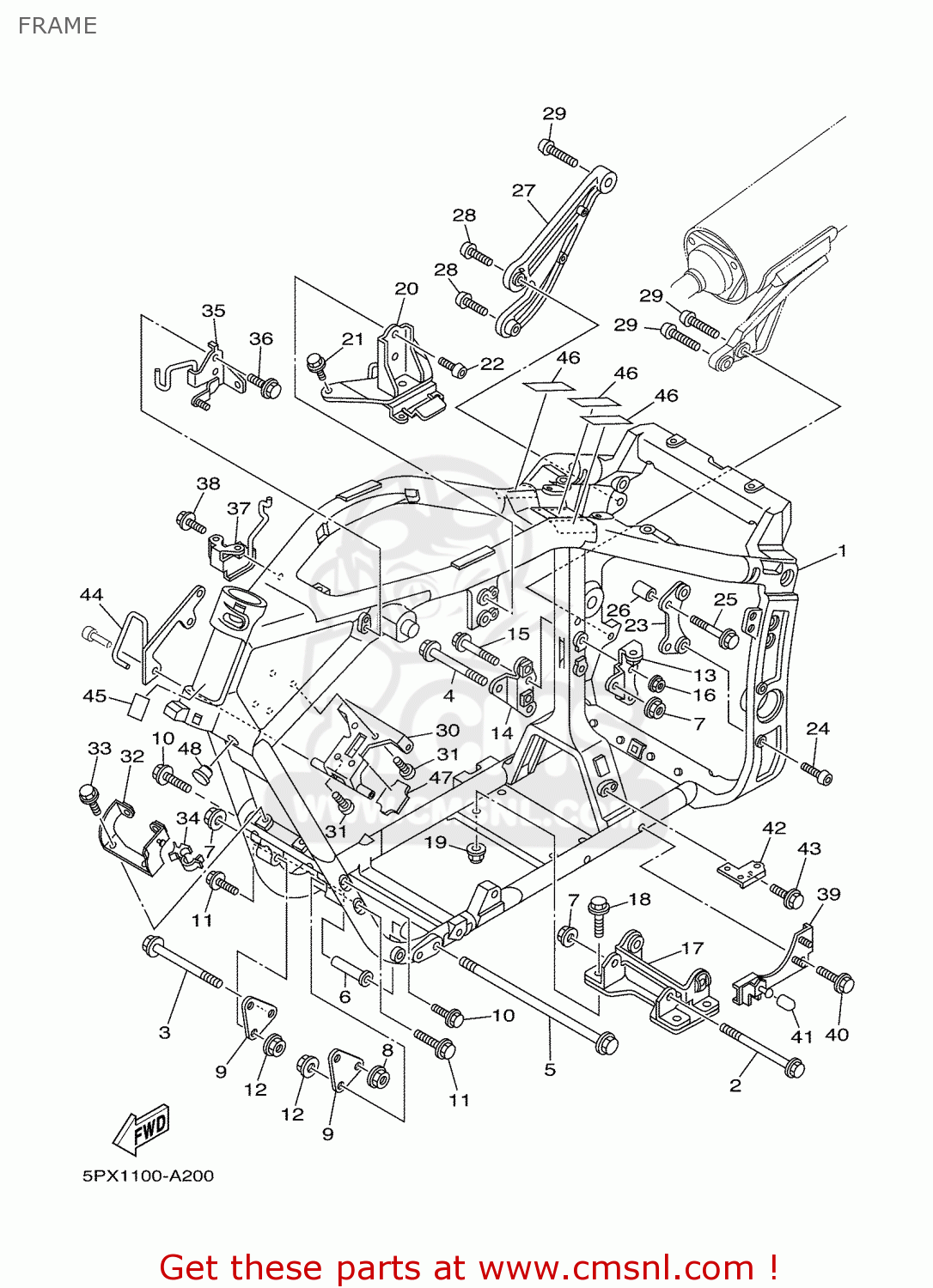 Yamaha XV17PCS 2004 5PXA EUROPE 7C5PX-300E1 FRAME - buy original FRAME ...