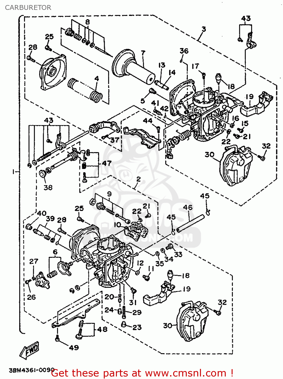 Yamaha XV535 1992 3BM6 SWITZERLAND 223BM-361E1 CARBURETOR - buy ...