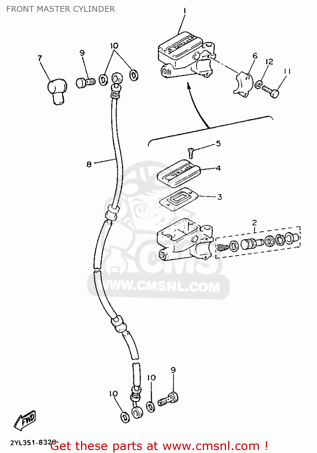 Yamaha XV535 1992 3BM6 SWITZERLAND 223BM-361E1 FRONT MASTER CYLINDER ...