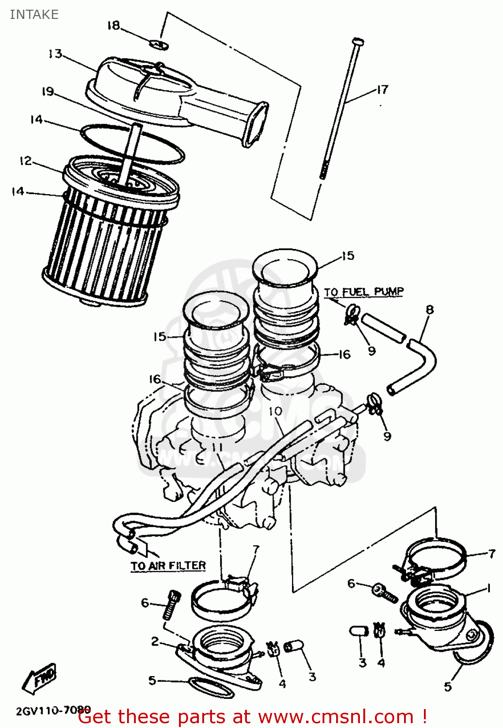 Yamaha XV535 1992 3BM6 SWITZERLAND 223BM-361E1 INTAKE - buy original ...
