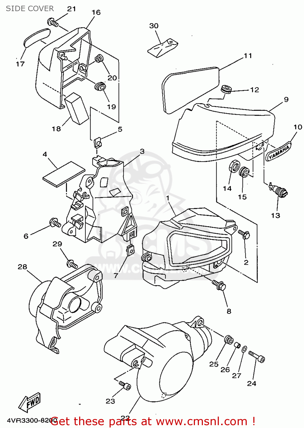 Yamaha XVS650 1998 4XR4 GERMANY 284VR-332G1 SIDE COVER - buy original ...