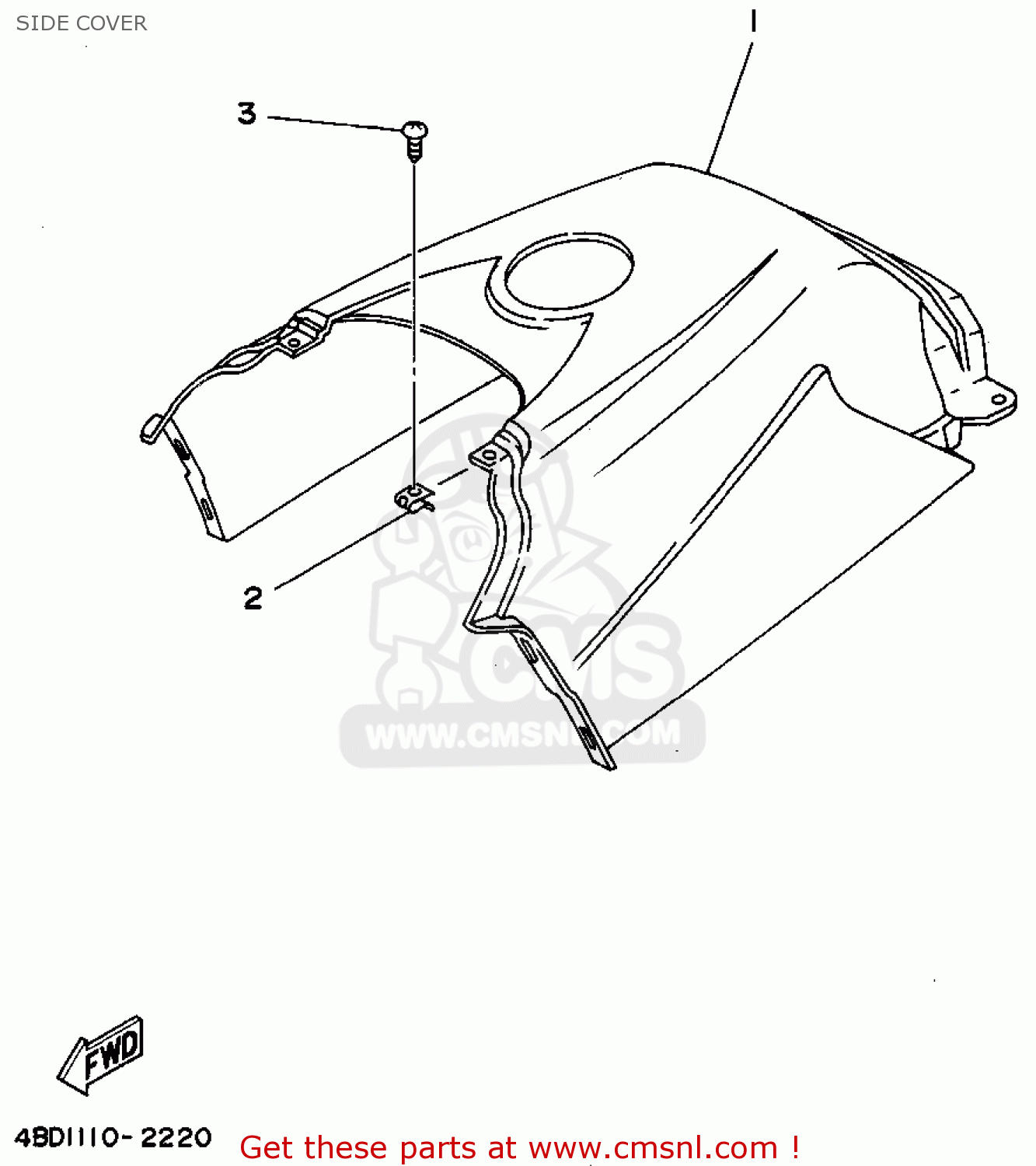 Yamaha YFB250F 1994 SIDE COVER - buy original SIDE COVER spares online