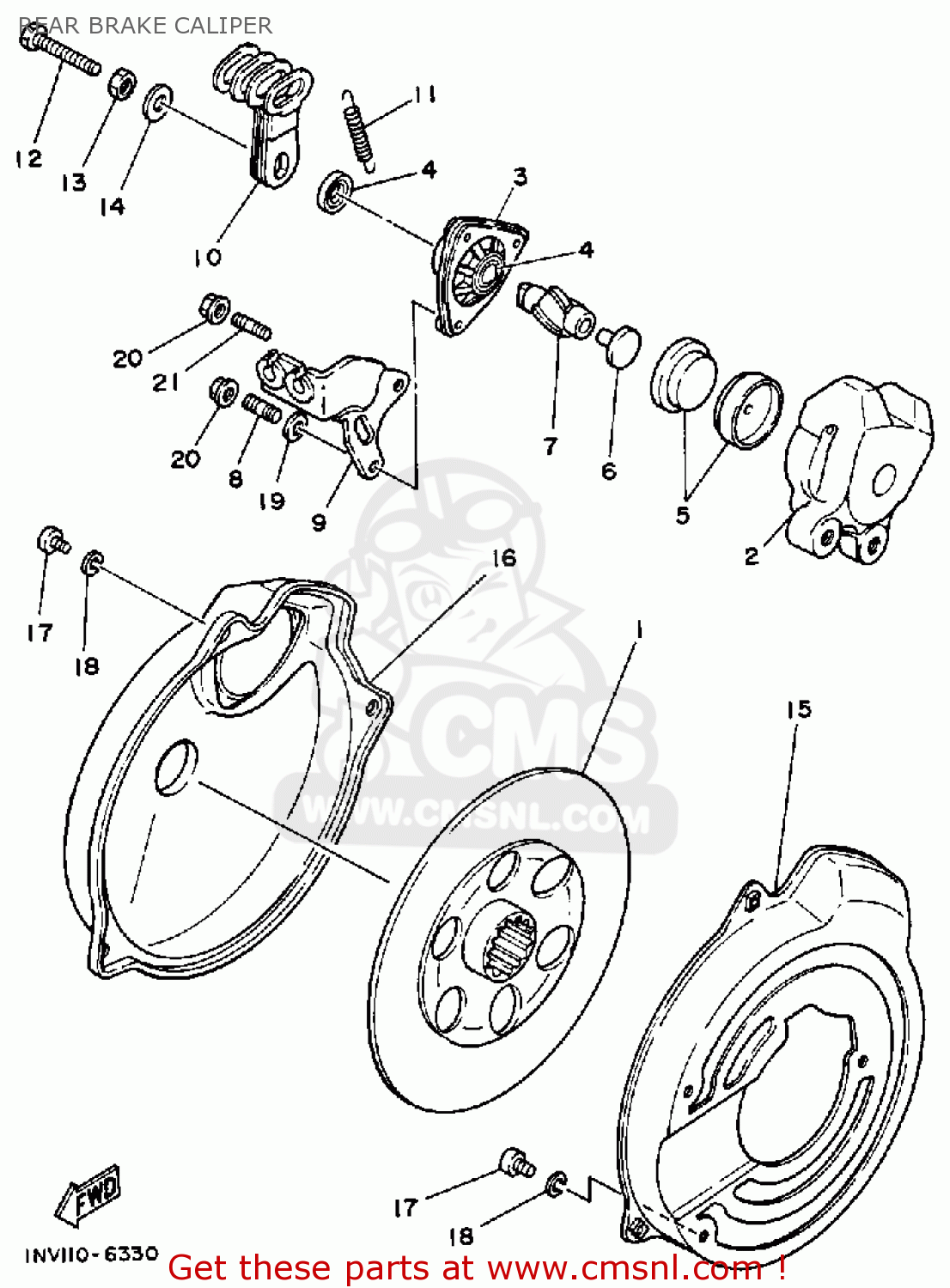 Yamaha YFM200DXU 1988 MOTO-4 REAR BRAKE CALIPER - buy original REAR ...