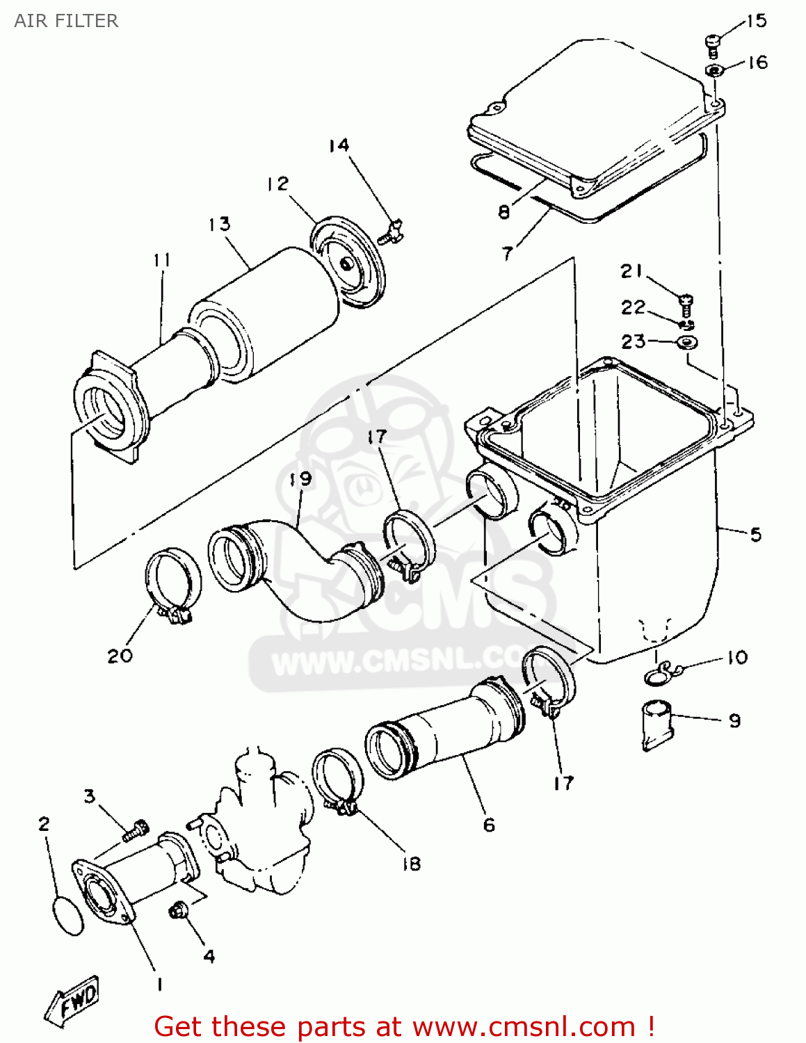 Yamaha YFM225S 1986 AIR FILTER - buy original AIR FILTER spares online