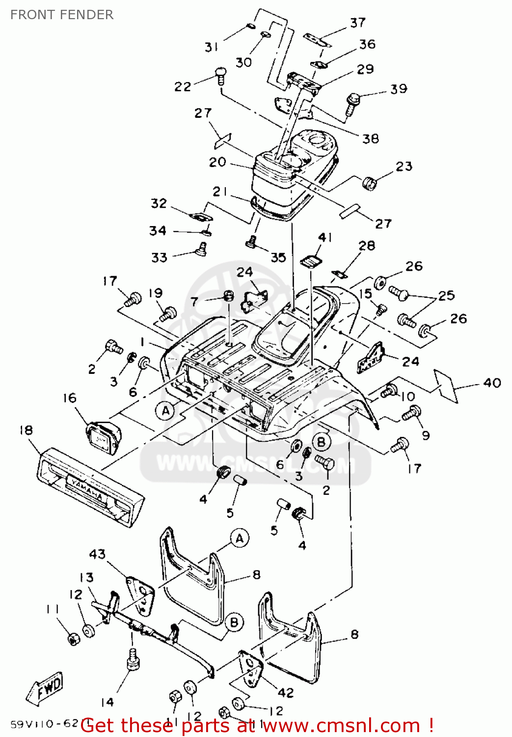 Yamaha YFM225S 1986 parts lists and schematics