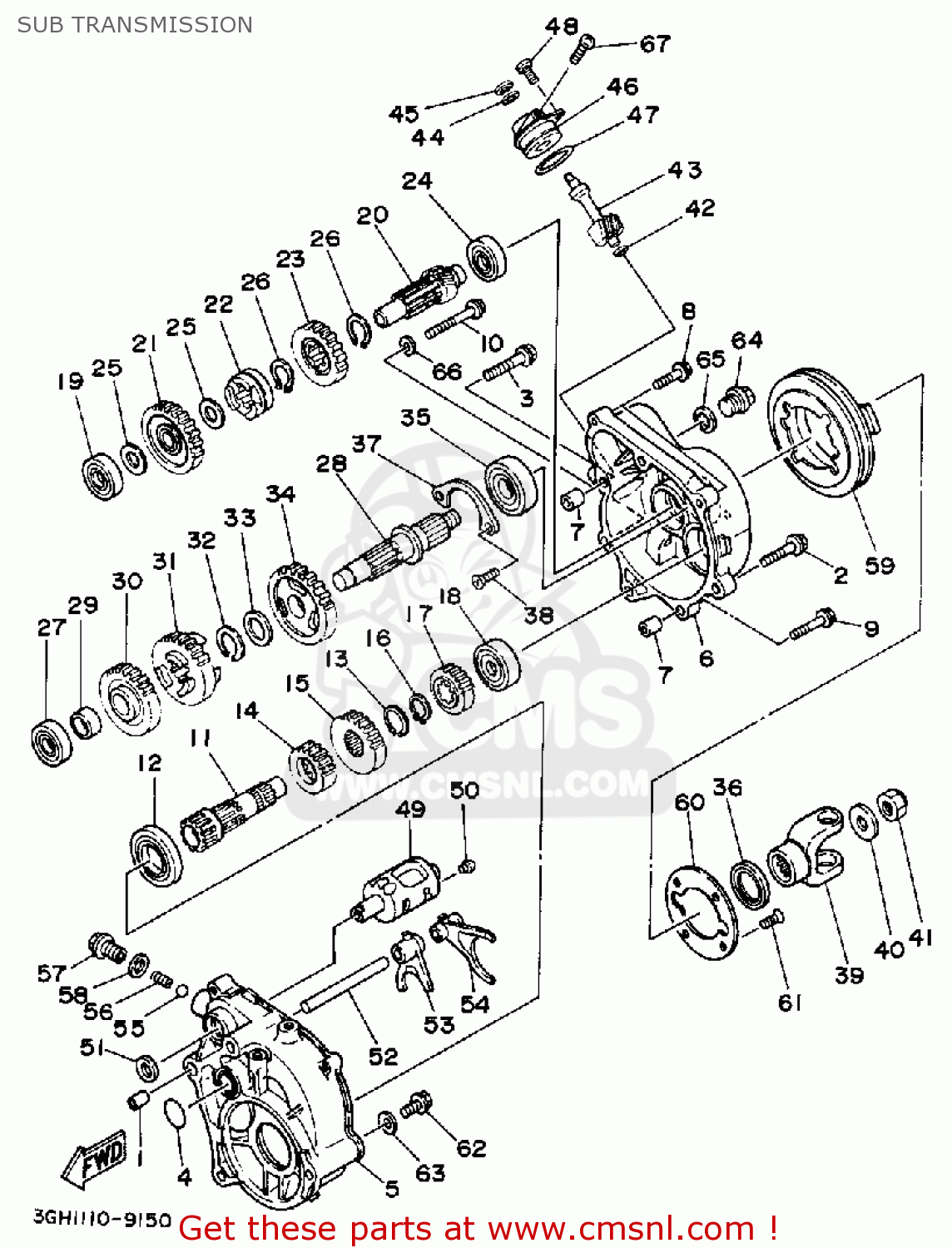 Yamaha YFM250W MOTO-4 1989 SUB TRANSMISSION - buy original SUB ...