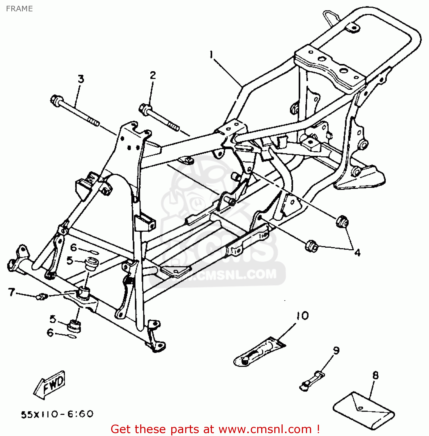 Yamaha YFM80T MOTO-4 1987 FRAME - buy original FRAME spares online