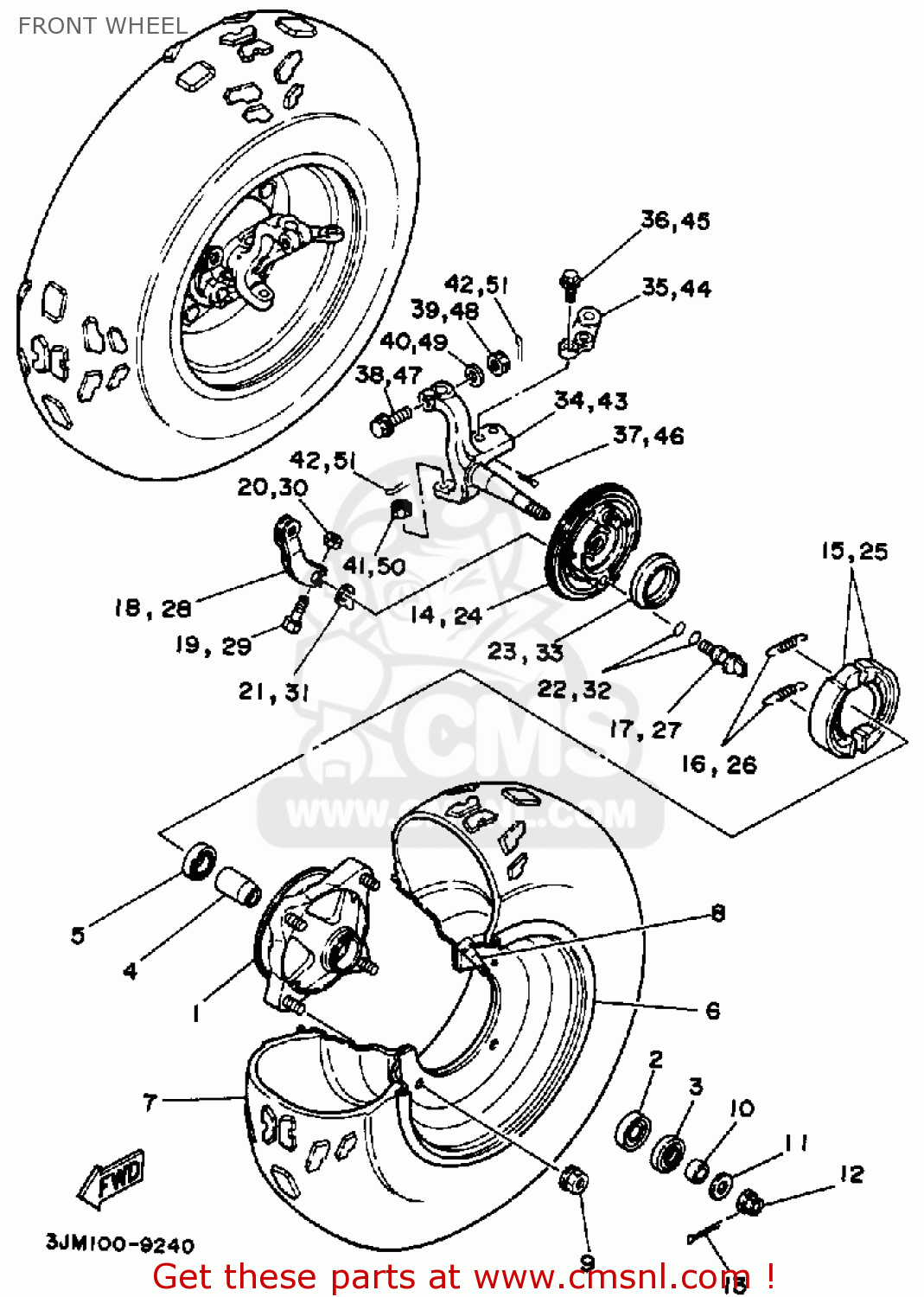 Yamaha YFS200A BLASTER 1990 FRONT WHEEL - buy original FRONT WHEEL ...