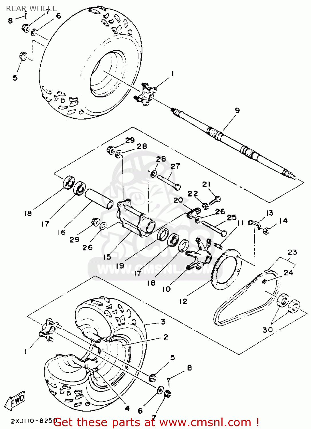 Yamaha YFS200E BLASTER 1993 REAR WHEEL - buy original REAR WHEEL spares ...
