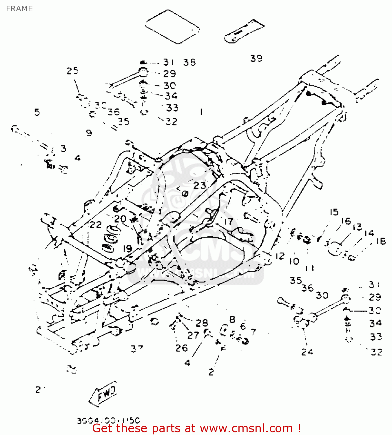 Yamaha YFZ350E BANSHEE 1993 FRAME - buy original FRAME spares online
