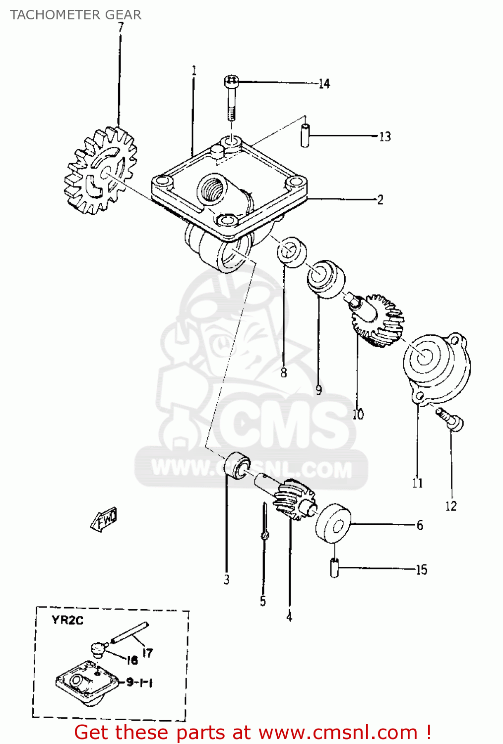 Yamaha YR1 DUAL PURPOSE 1967 1968 USA TACHOMETER GEAR - buy original ...