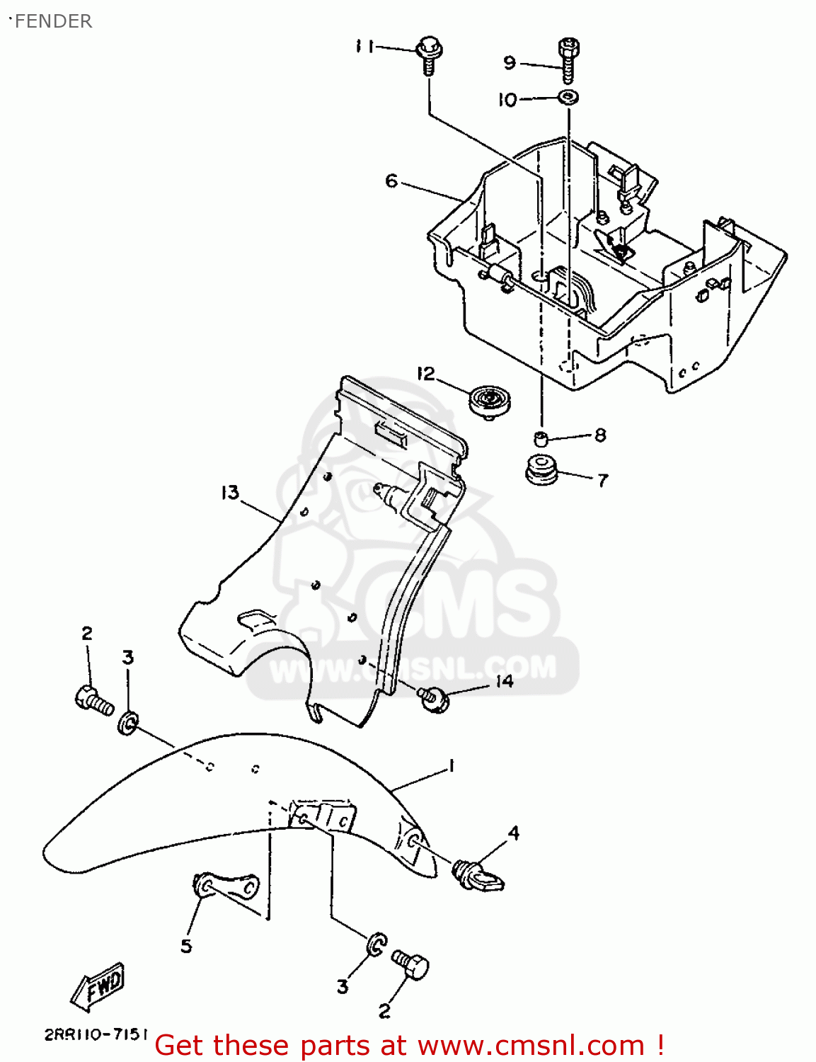 Yamaha YSR50 1987 2RR GERMANY 272RR-332G1 FENDER - buy original FENDER ...