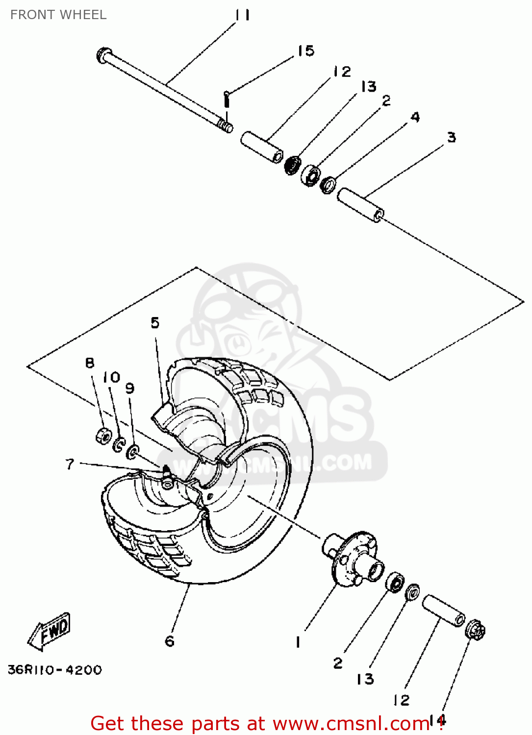 Yamaha YT60L TRI-ZINGER 1984 USA FRONT WHEEL - buy original FRONT WHEEL ...