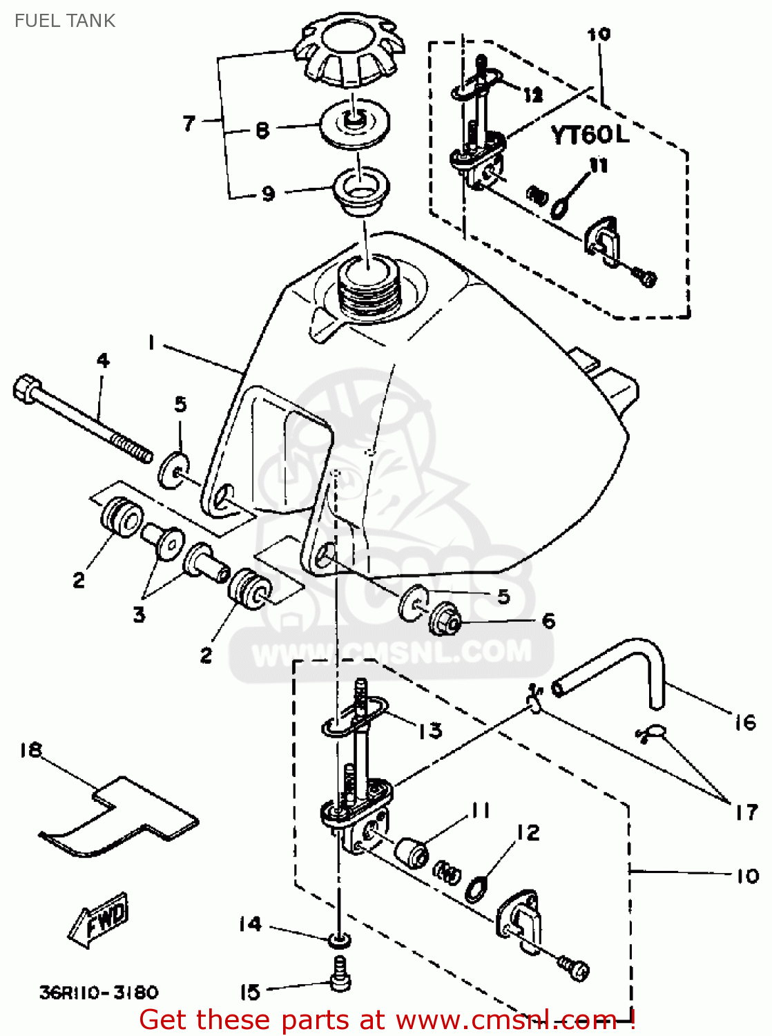 Yamaha Yamaha YT60L TRI-ZINGER 1984 USA parts lists and schematics