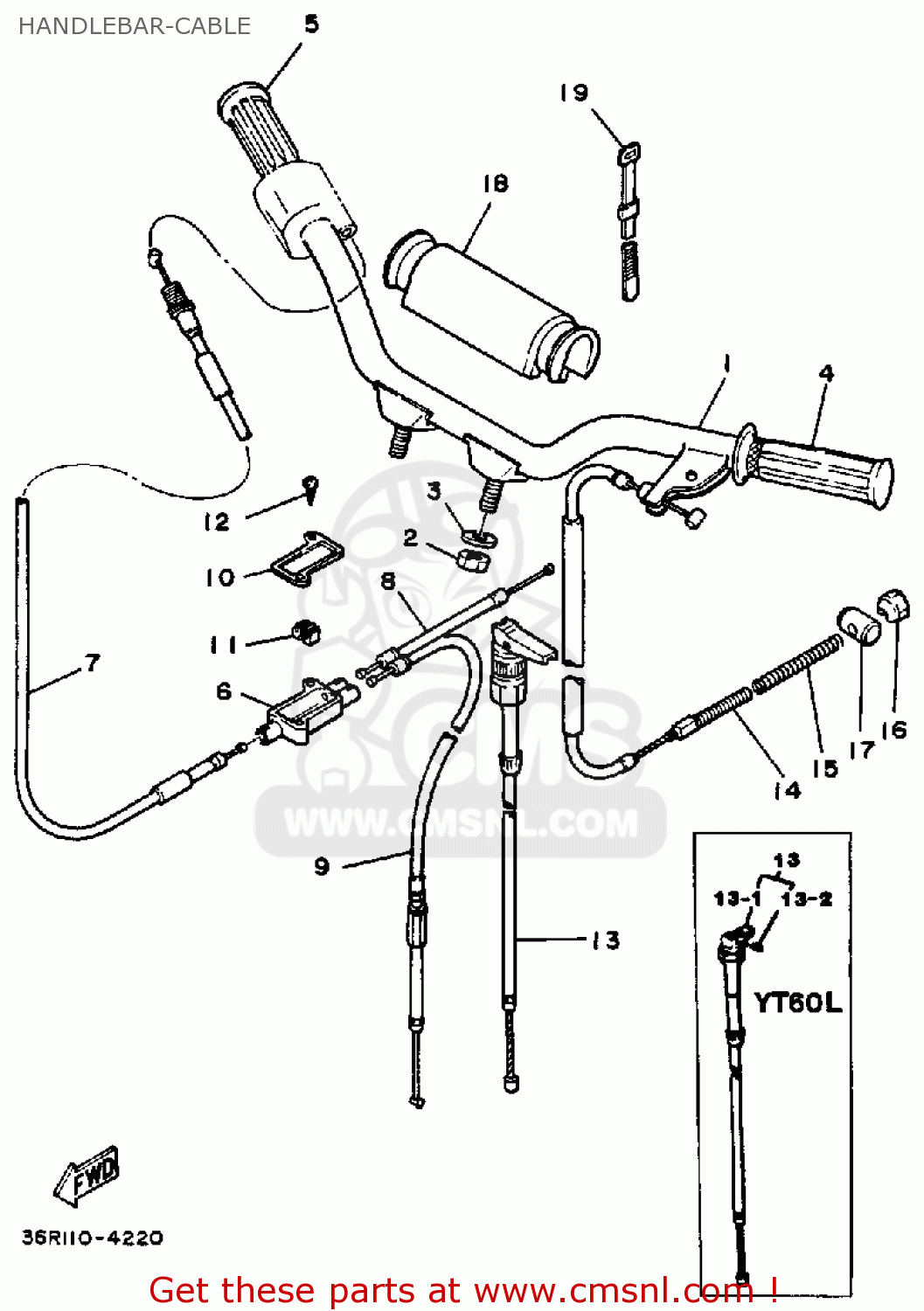 Yamaha Yamaha YT60L TRI-ZINGER 1984 USA parts lists and schematics