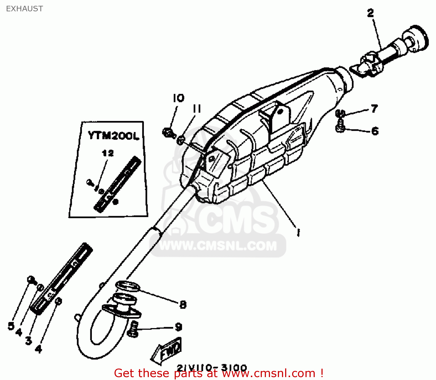 Yamaha Yamaha YTM200L TRI-MOTO 1984 parts lists and schematics
