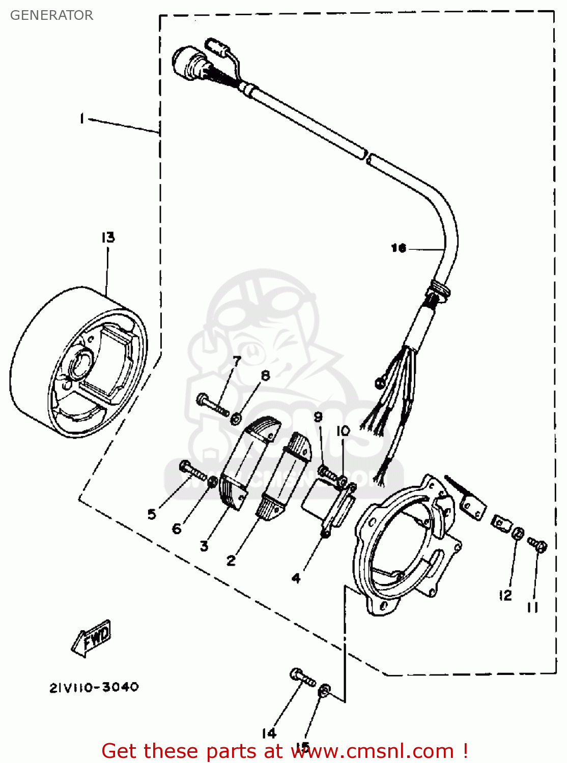 Yamaha Yamaha YTM200L TRI-MOTO 1984 parts lists and schematics
