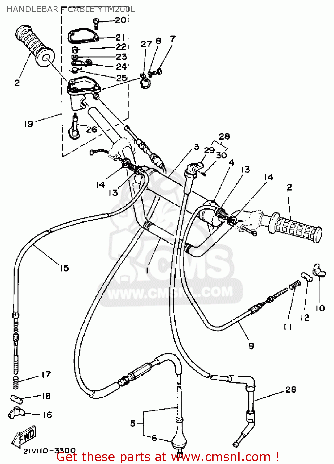 Yamaha Yamaha YTM200L TRI-MOTO 1984 parts lists and schematics