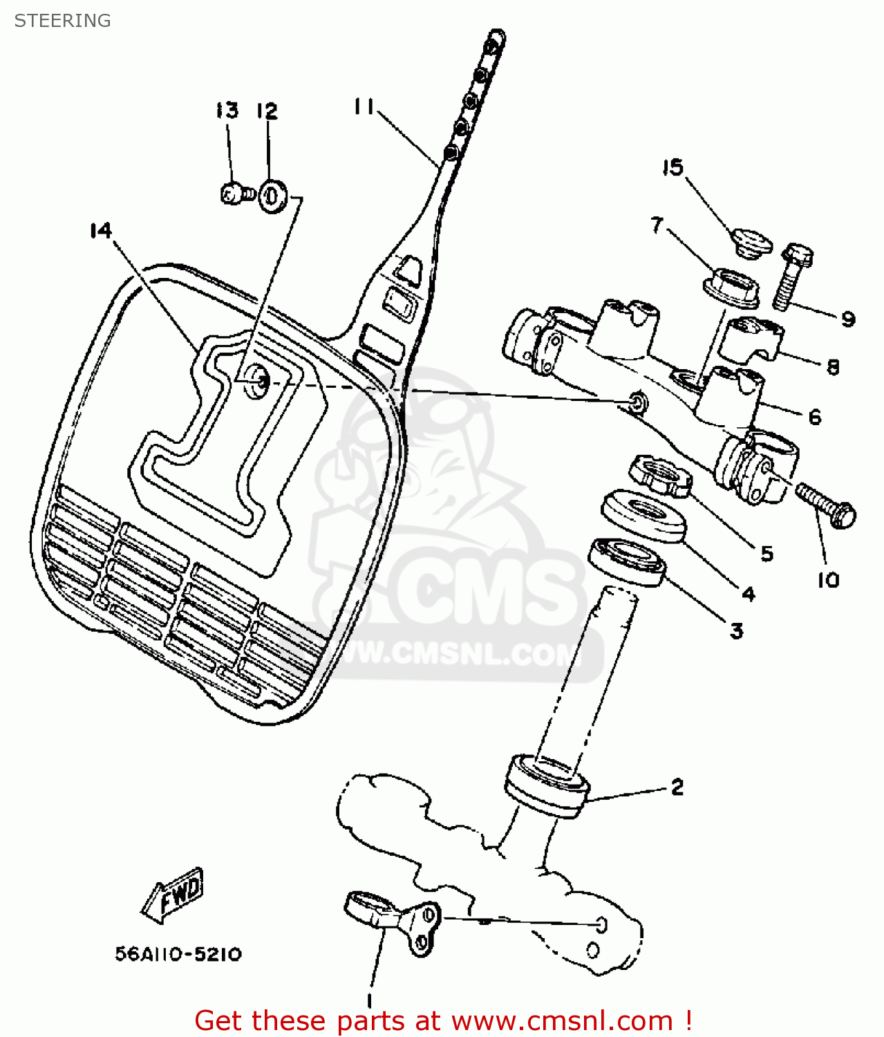 Yamaha YZ125 1985 (F) USA STEERING - buy original STEERING spares online