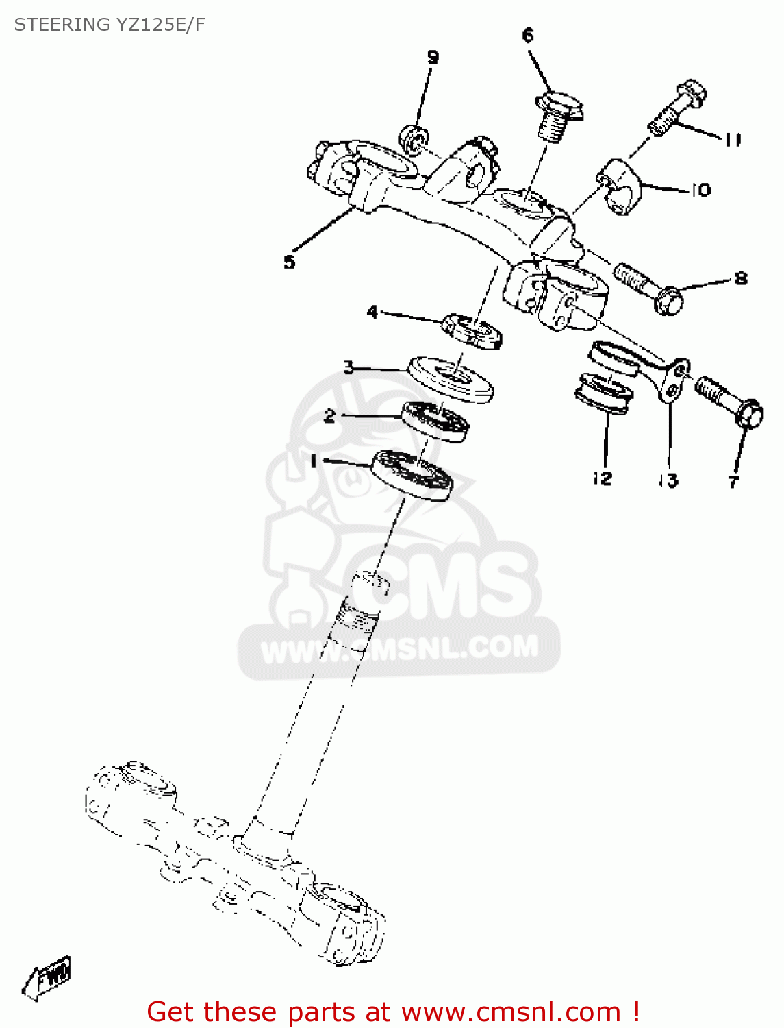 Yamaha YZ125 COMPETITION 1979 USA STEERING YZ125E/F - buy original ...