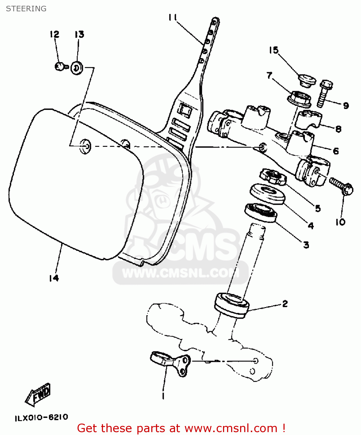 Yamaha YZ125 COMPETITION 1986 (G) USA STEERING - buy original STEERING ...