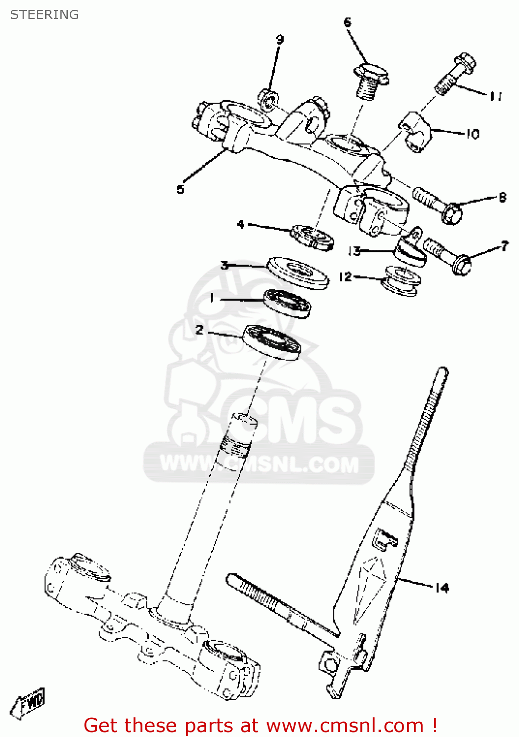 Yamaha YZ250 1979 USA STEERING - buy original STEERING spares online