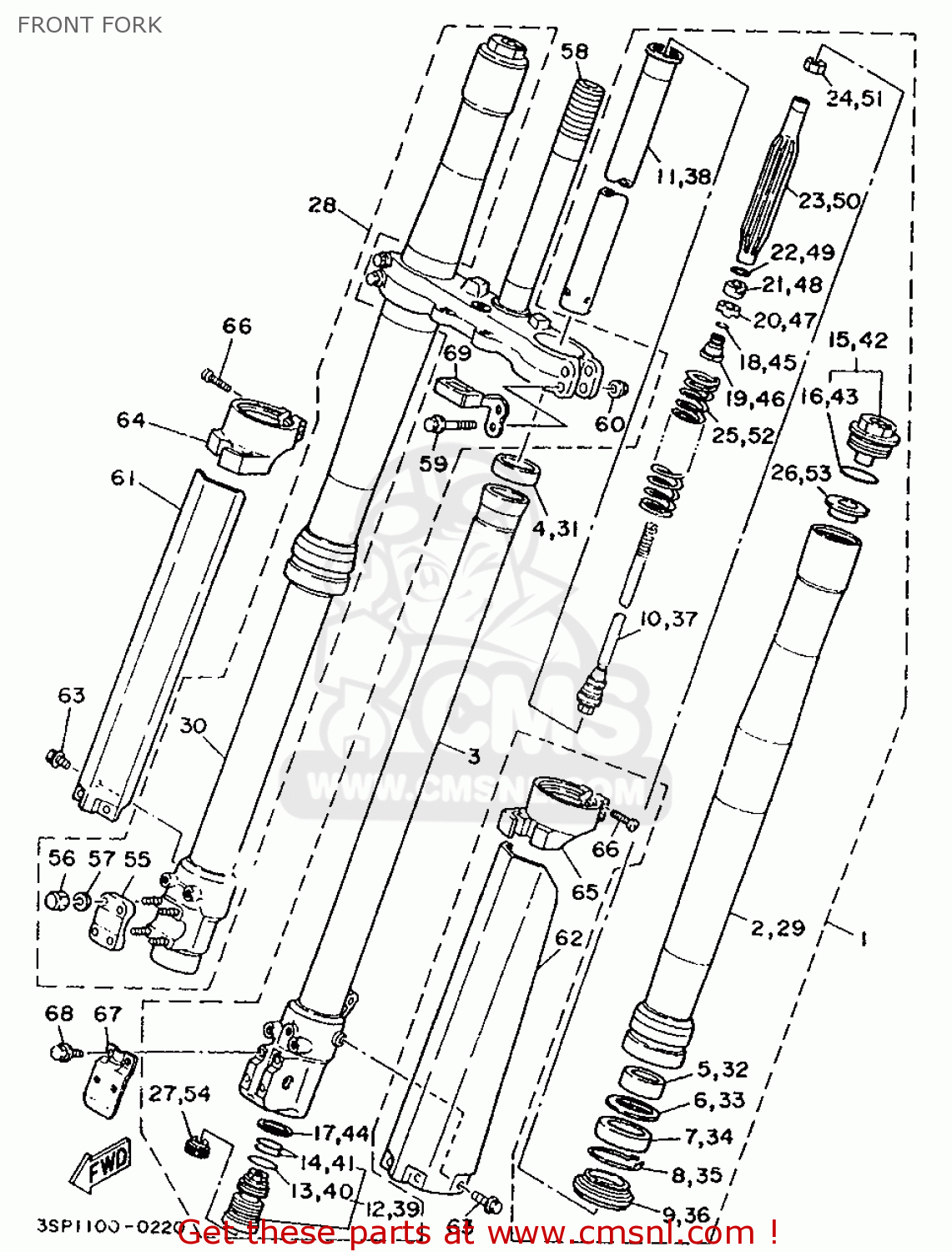 Yamaha YZ250 1990 3SP3 JAPAN 203SP-100E1 parts lists and schematics