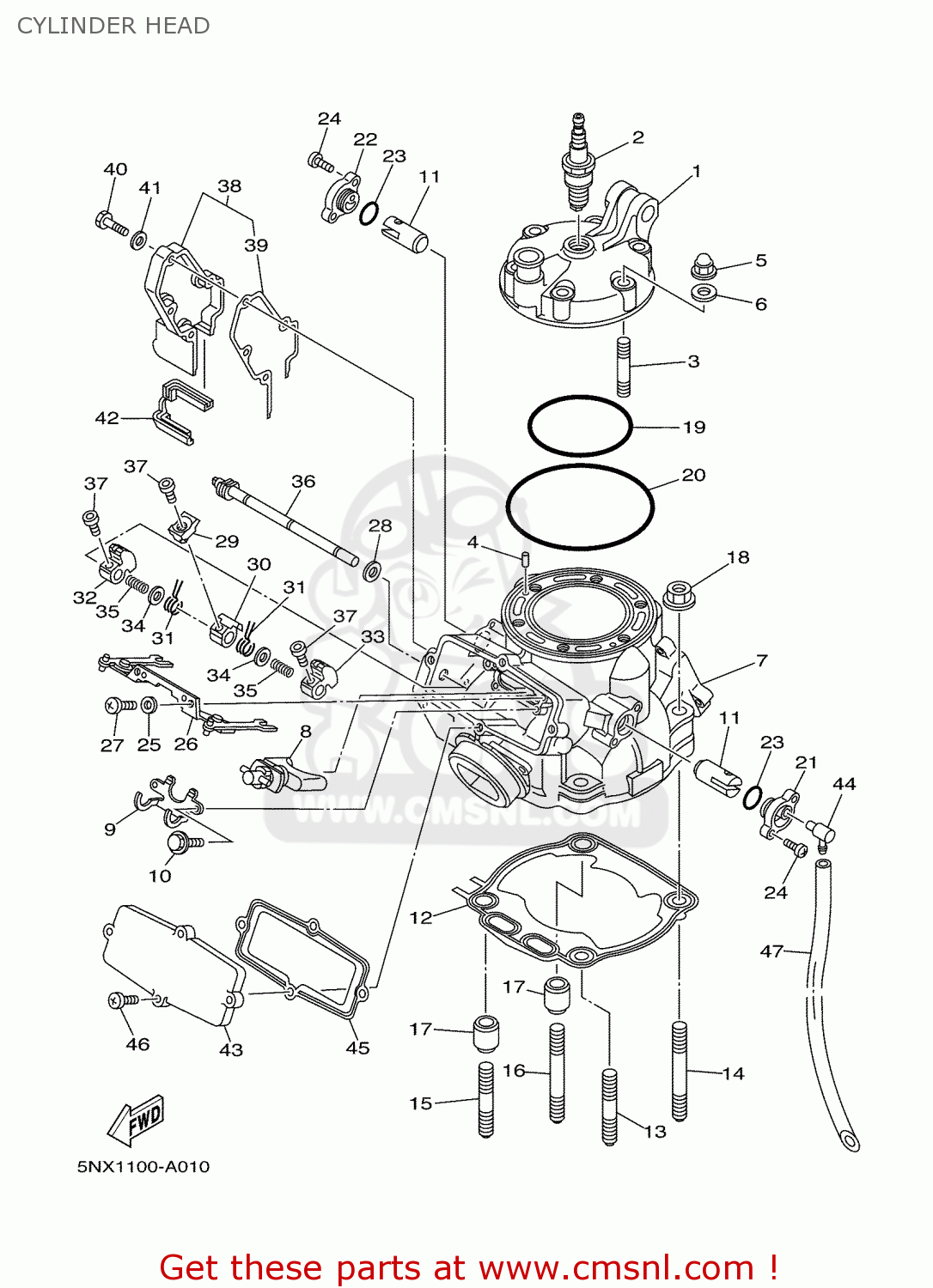Yamaha YZ250 2006 1P86 EUROPE 1E1P8-100E1 CYLINDER HEAD - buy original ...