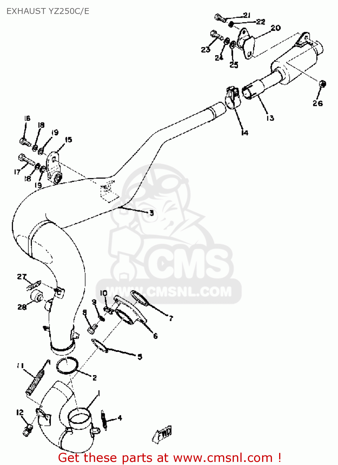 Yamaha YZ250 COMPETITION 1977 USA EXHAUST YZ250C/E - buy original ...