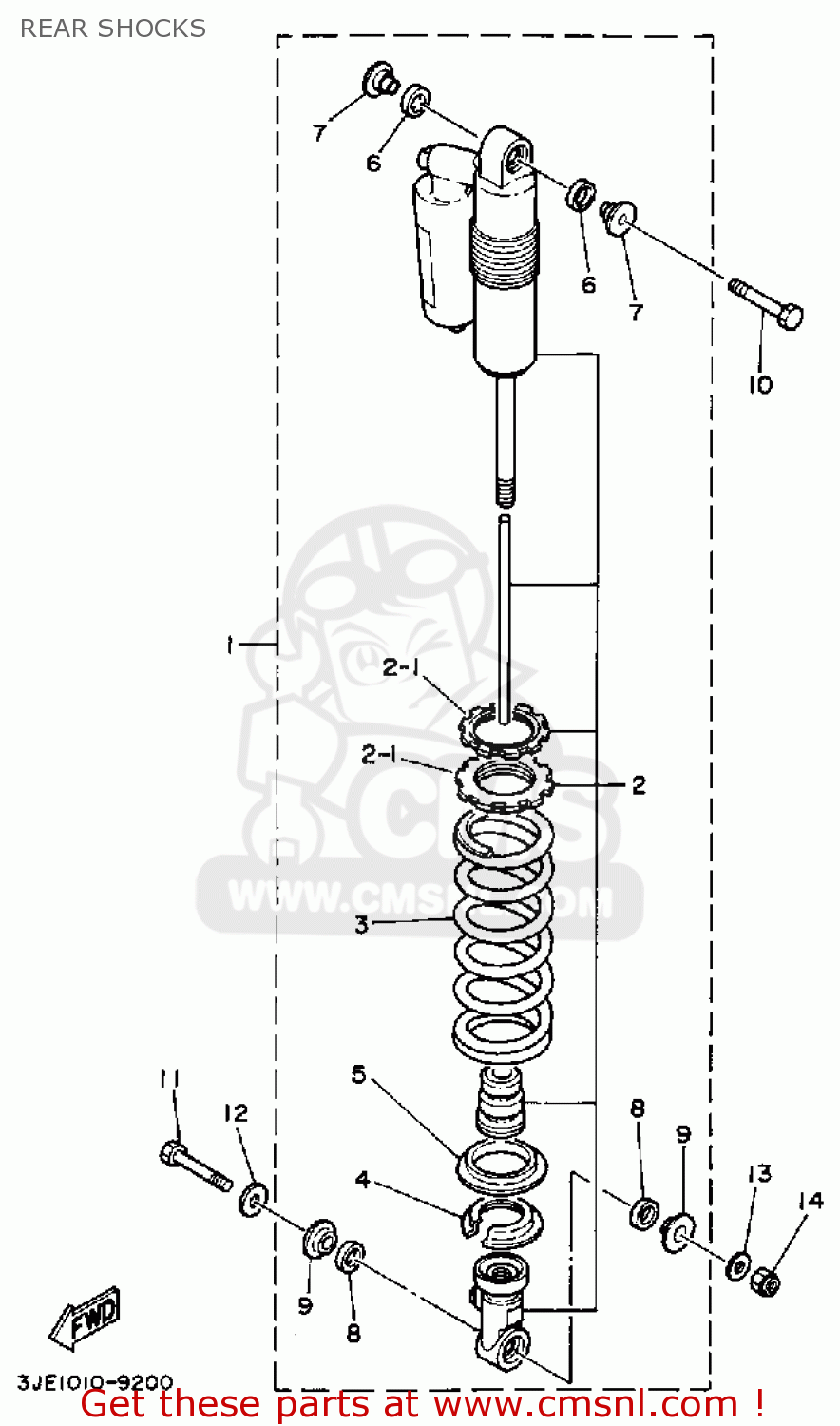 Yamaha YZ250 COMPETITION 1989 (K) USA REAR SHOCKS - buy original REAR ...