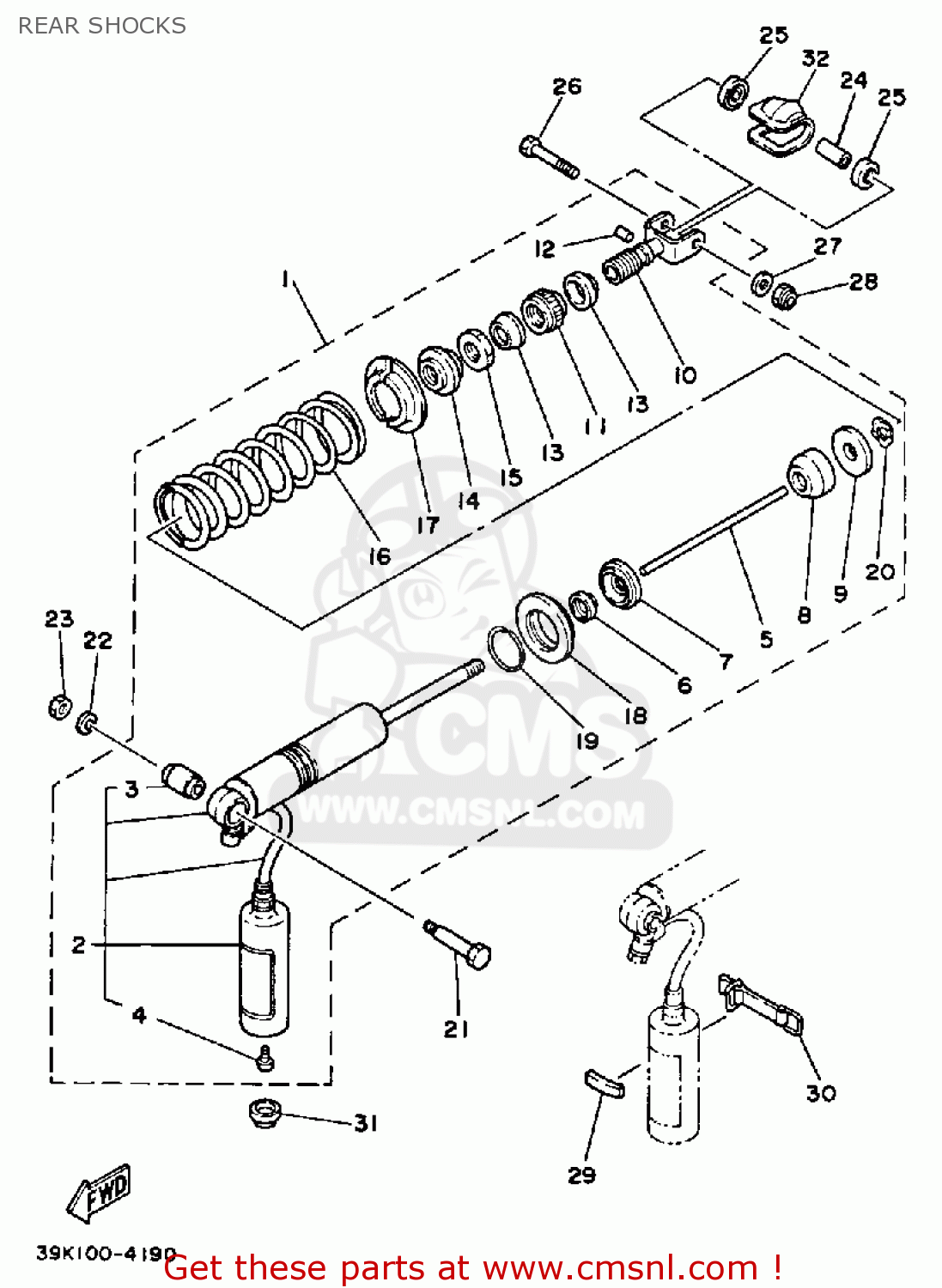 Yamaha YZ80 1985 (F) USA REAR SHOCKS - buy original REAR SHOCKS spares ...