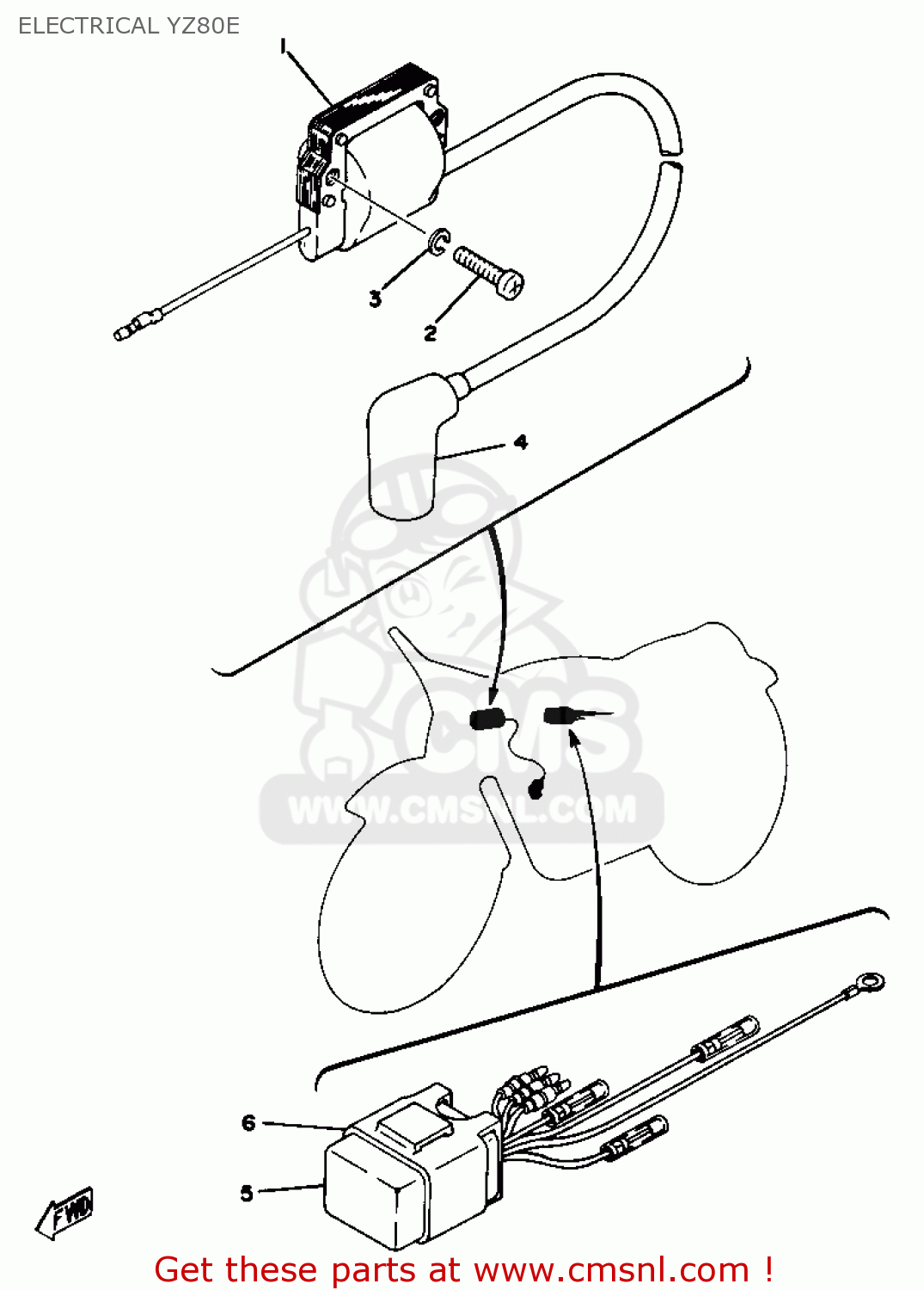 Yamaha YZ80 COMPETITION 1977 USA ELECTRICAL YZ80E - buy original ...